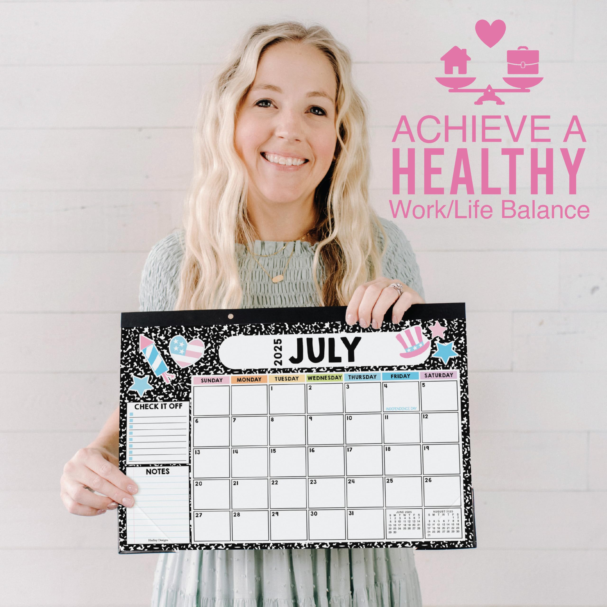 Snapklik.com : Hadley Designs Teacher Desk Calendar 2025-2026 18-Month ...