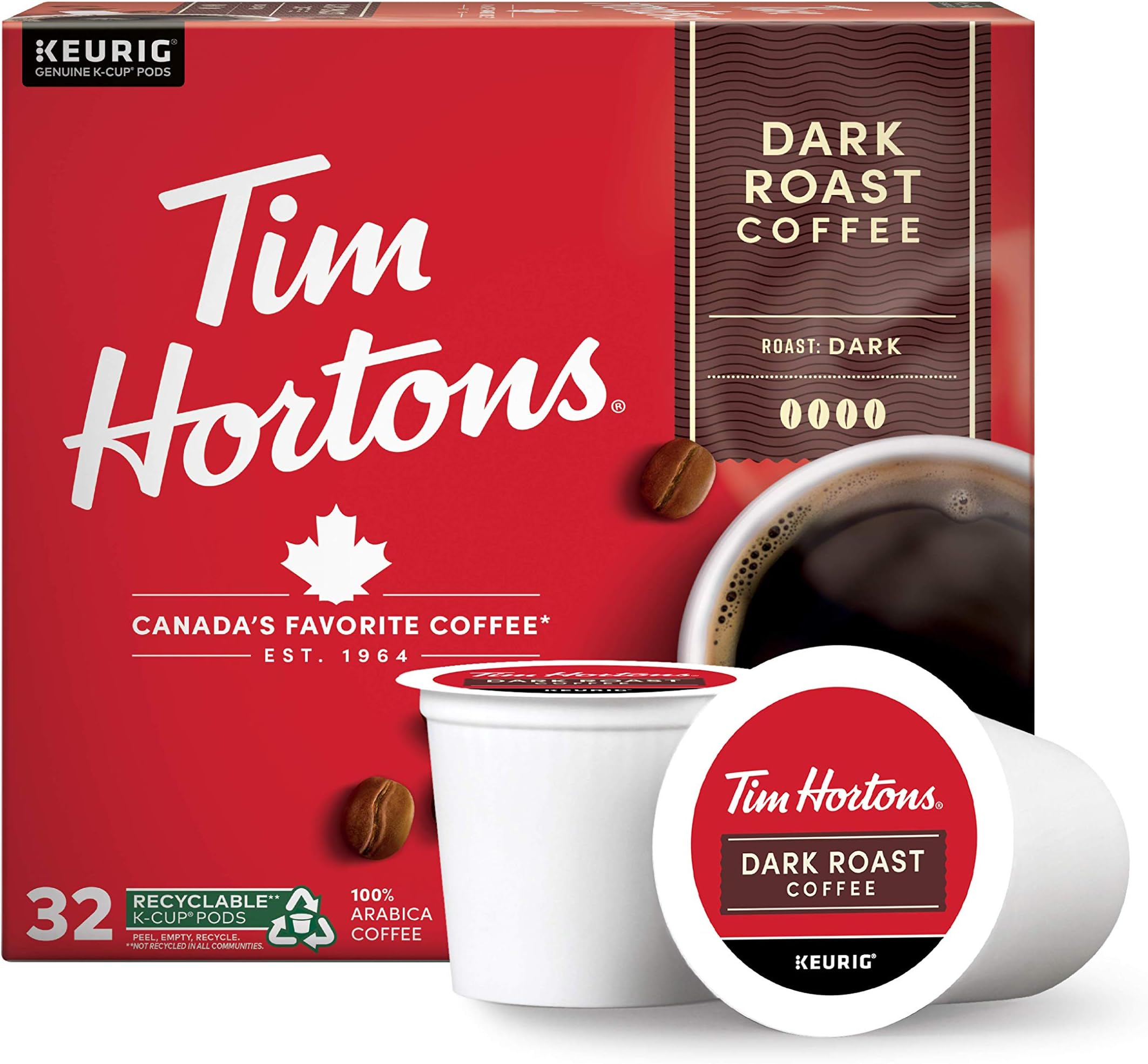 Amazon.com: Tim Hortons Single Serve Coffee Cups, 12 Count (Pack of 6 ...