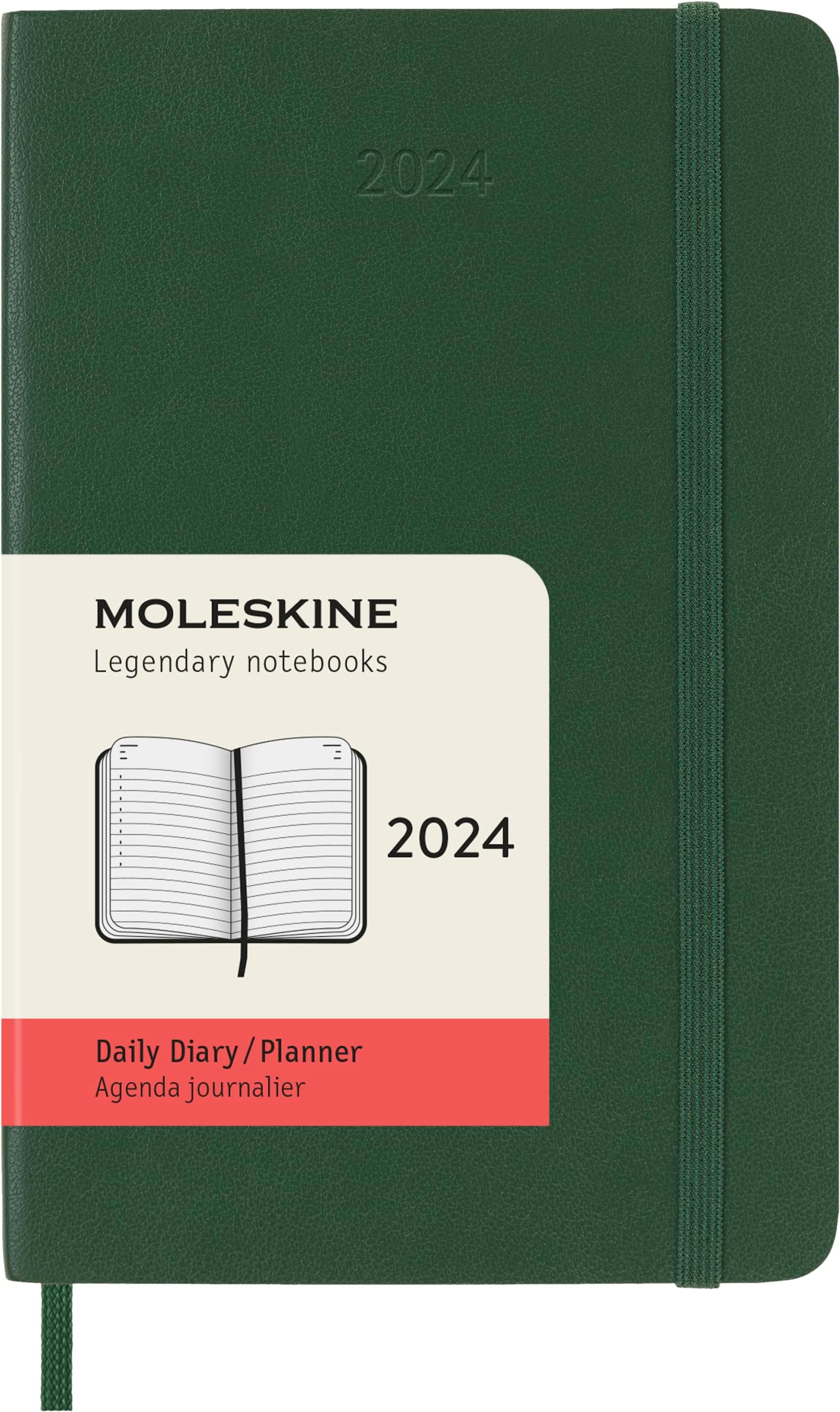 Amazon.com : Moleskine 2024 Daily Planner, 12M, Pocket, Myrtle Green ...