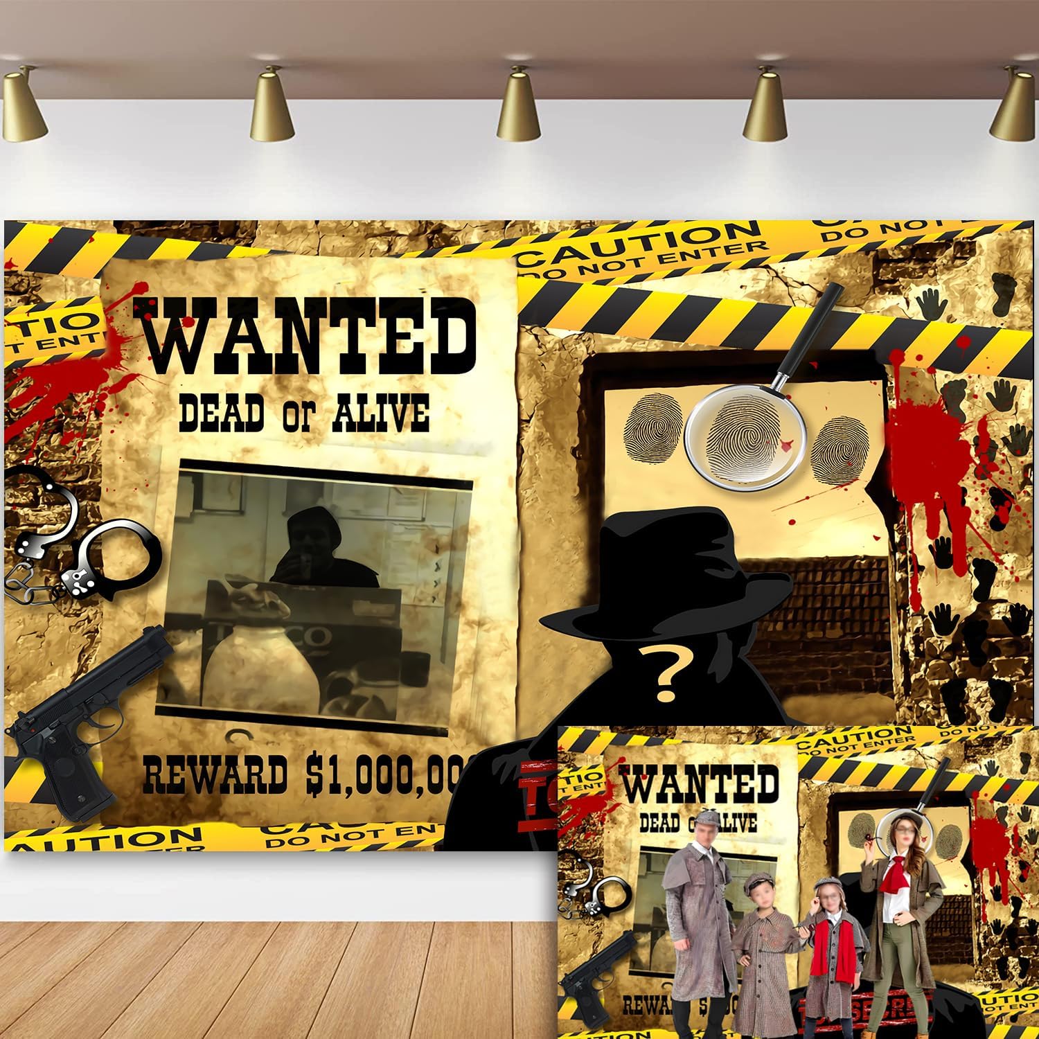 Amazon.com : KIKIDOR Top Secret Agent Spy Backdrop Detective Police ...