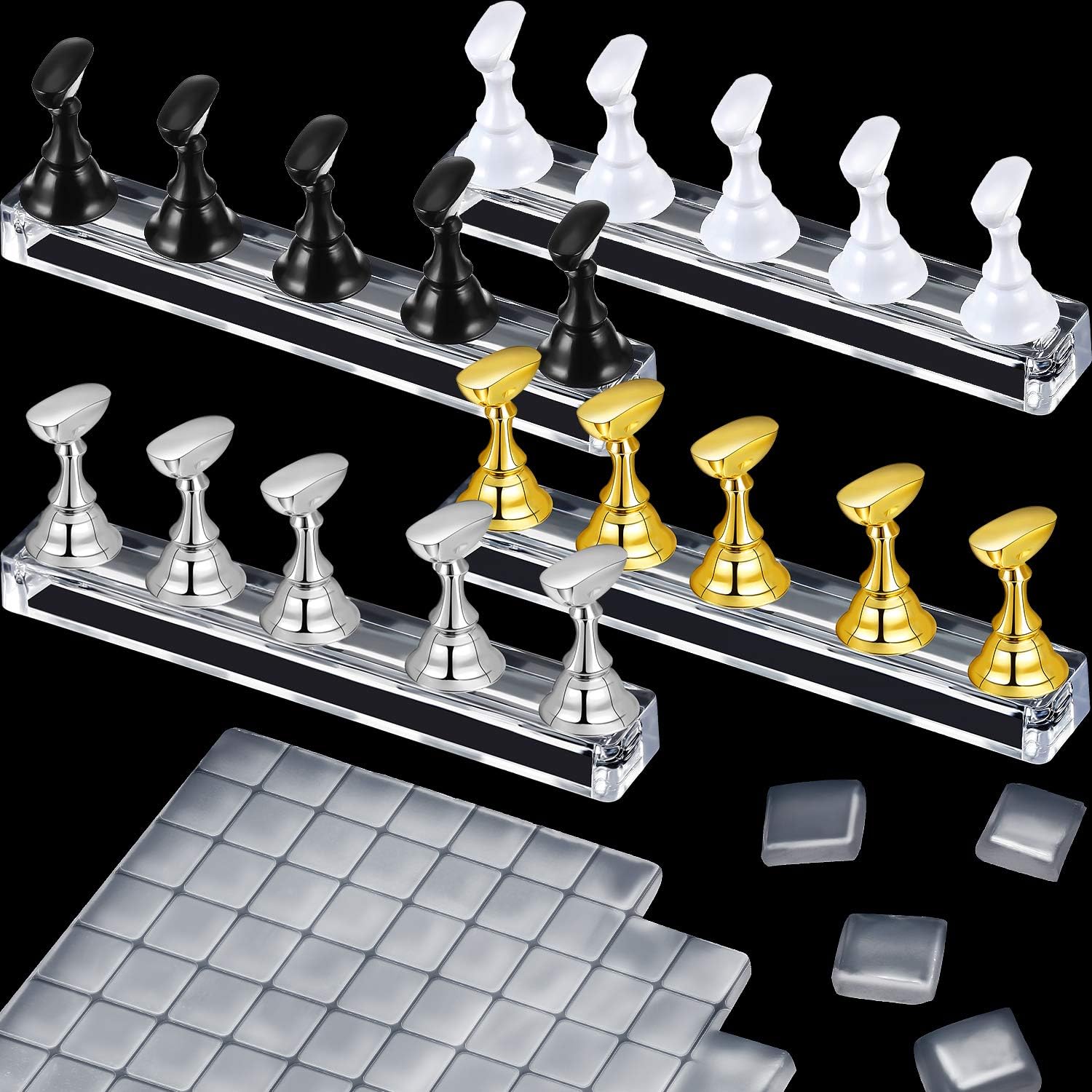 Amazon.com : 4 Set Nail Tips Holders Magnetic Acrylic Nail Practice ...