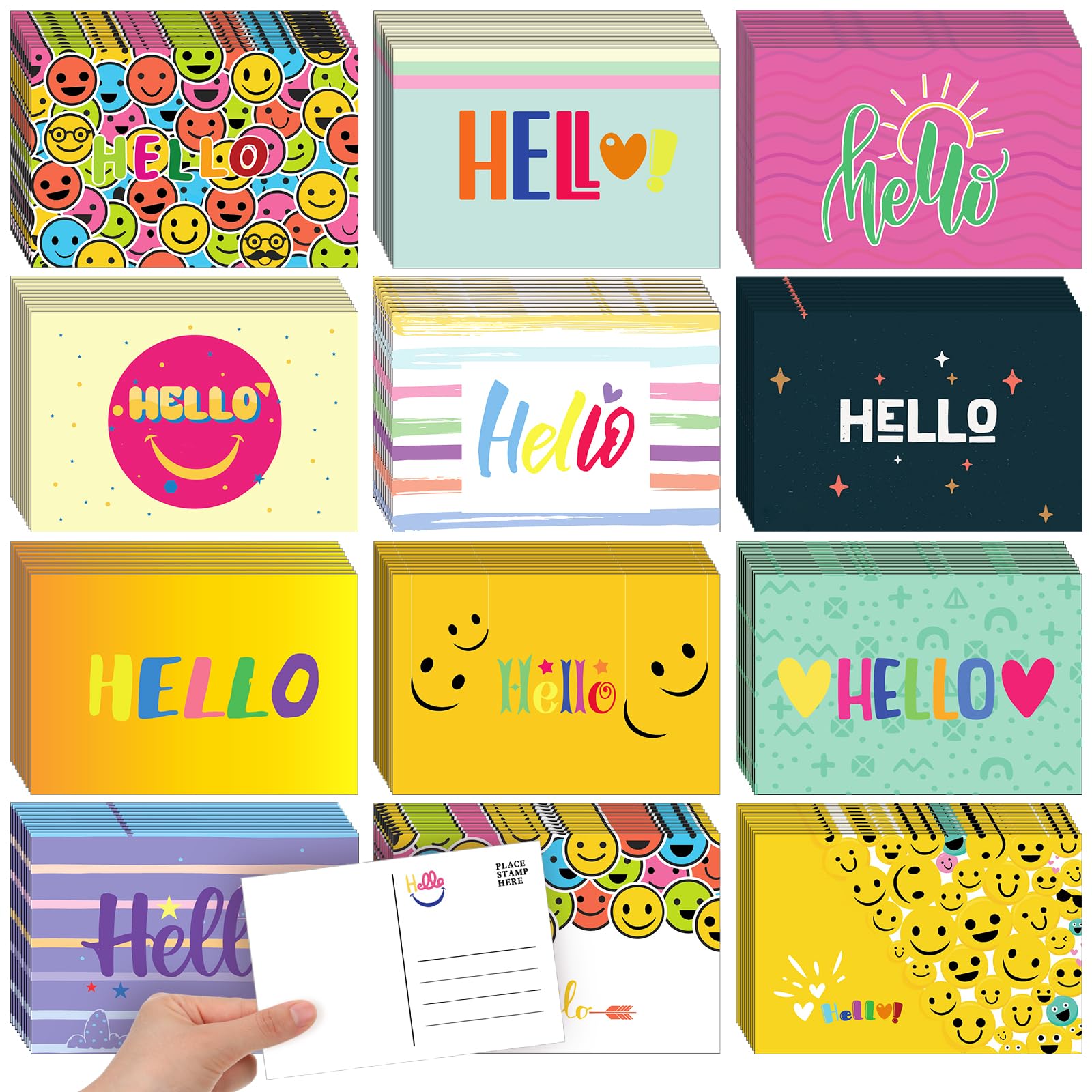 Snapklik.com : Kosiz 120 Pcs Hello Cards 4 X 6 Inch Postcards Assorted ...
