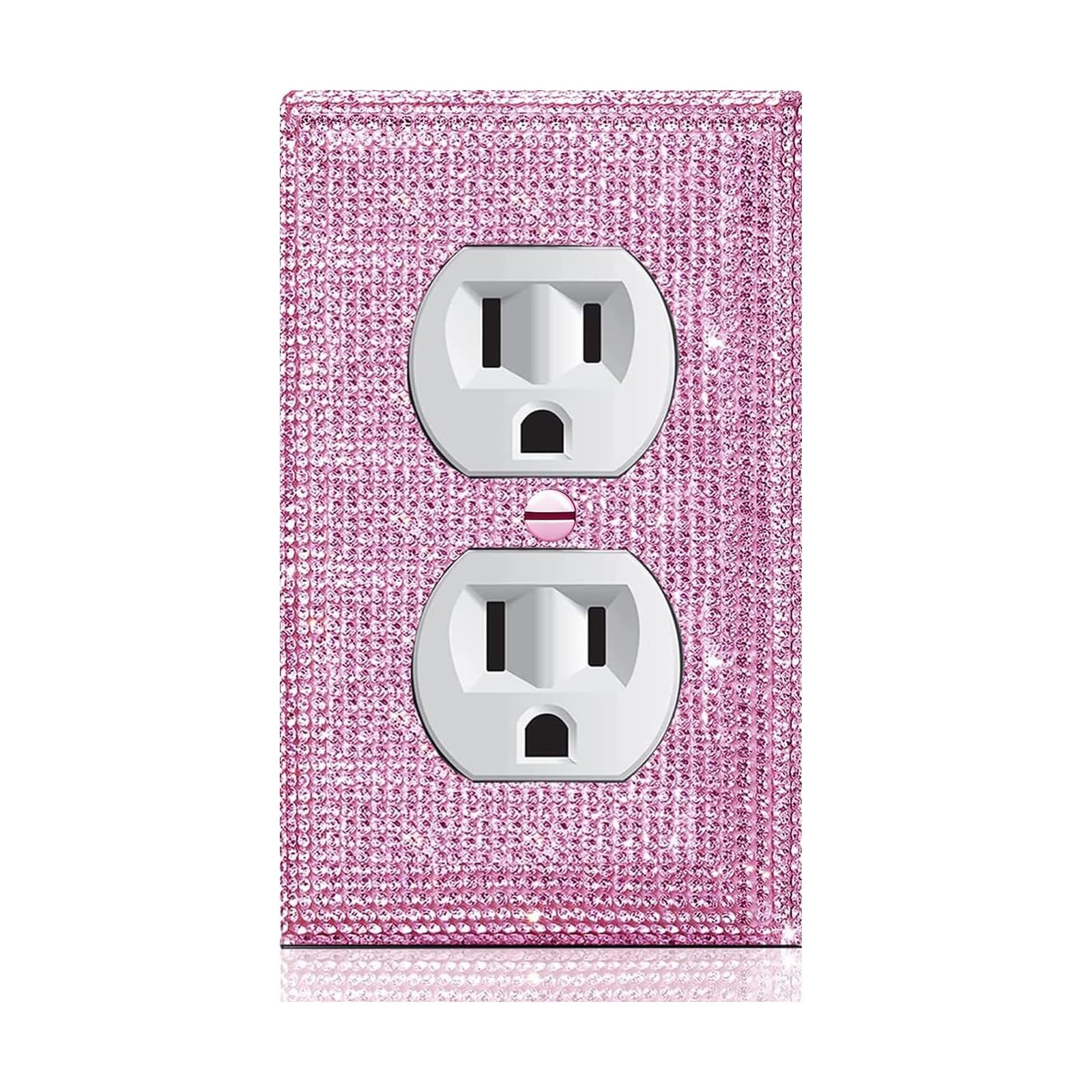 Shiny Rhinestones Pink Double Outlet Wall Plates Bling Glitter Light ...