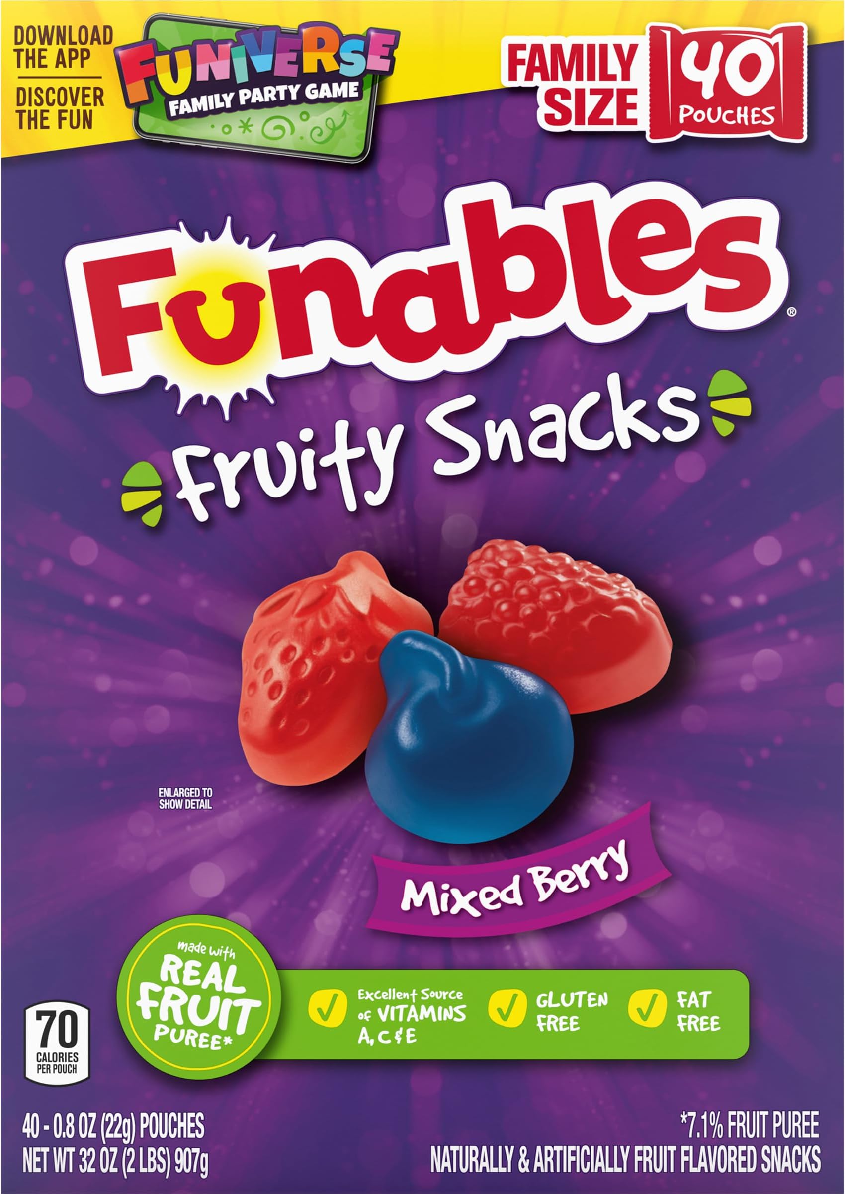 Amazon.com : Funables Fruity Snacks, Mixed Berry Flavored Snacks, 32 oz ...