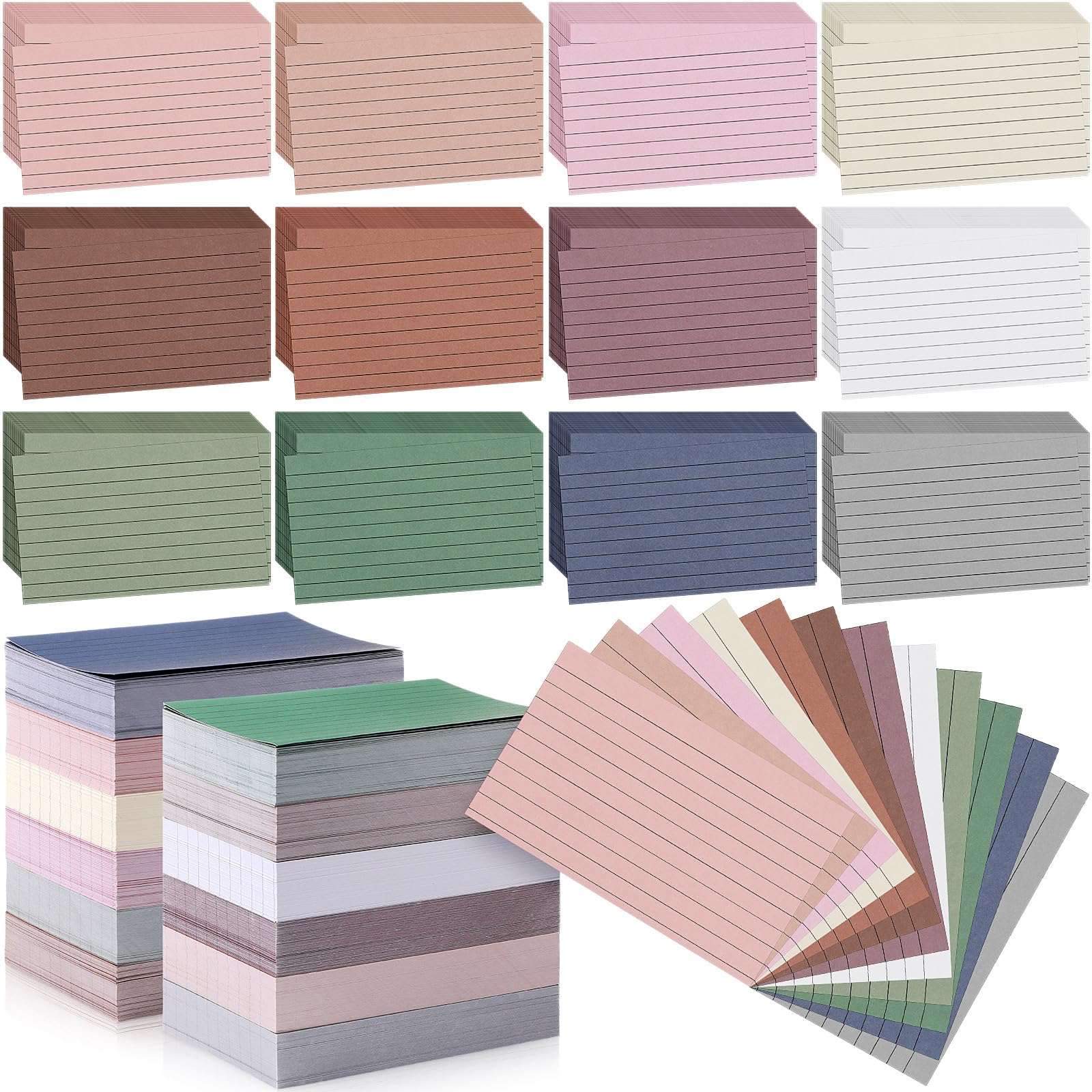Amazon.com : Ctosree 1440 Pcs Colored Index Cards 3 x 5 Inch Flash ...