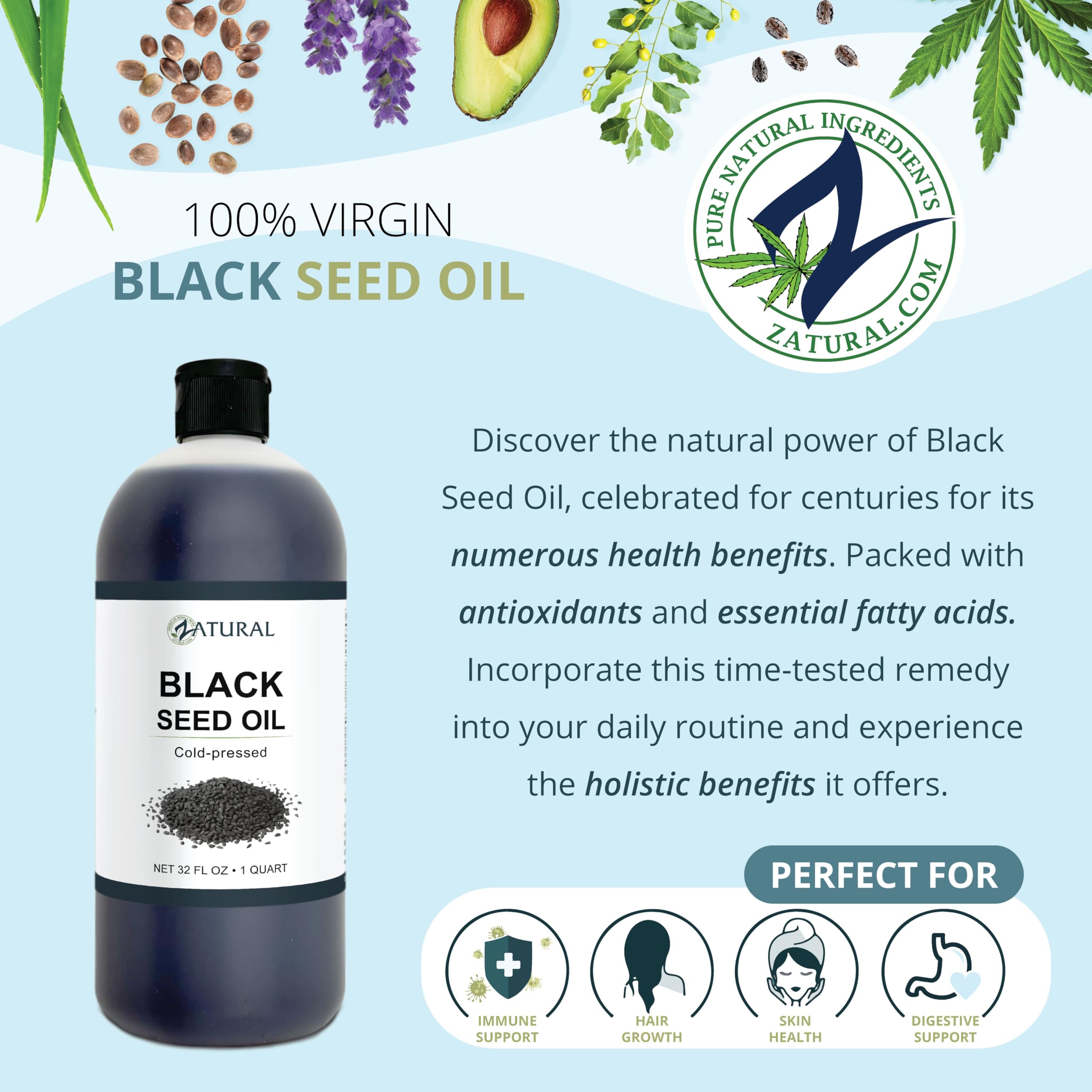 Snapklik.com : Zatural Black Seed Oil Nigella Sativa Cold Pressed Cumin ...