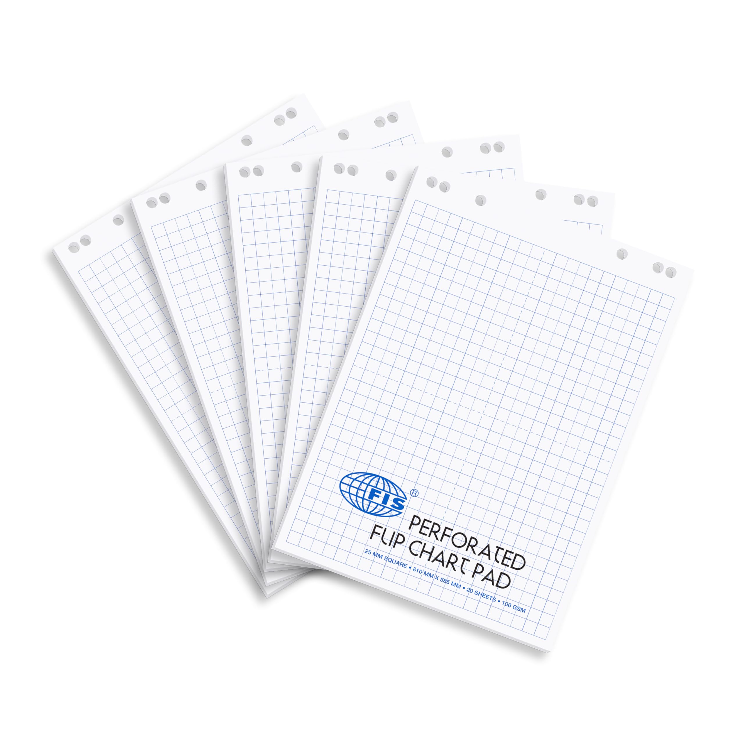 FIS® Perforated Flip Chart Pad, Size: 810x585mm, 100gsm White Paper ...