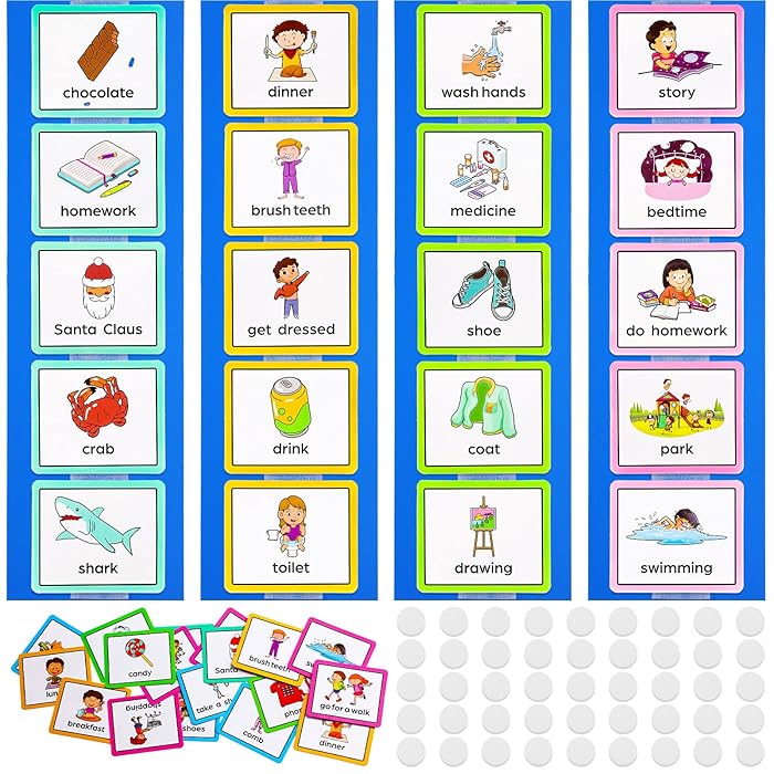Buy 98 Pieces Visual Schedule for Kids Autism Routine Chart Cards Chore ...