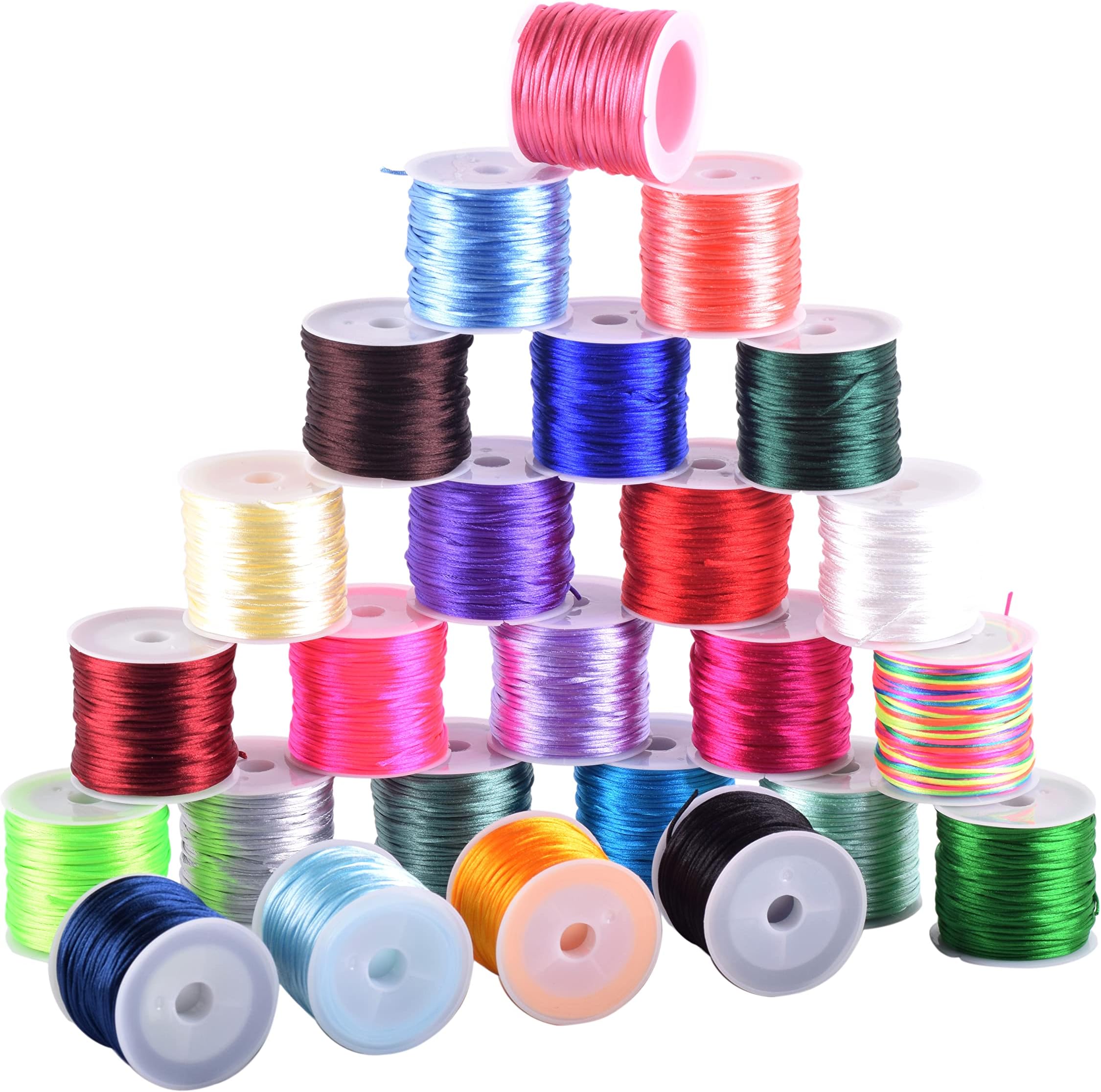 Amazon.com: 546 Yards Nylon Satin String – 1mm Nylon Cords for Braided ...