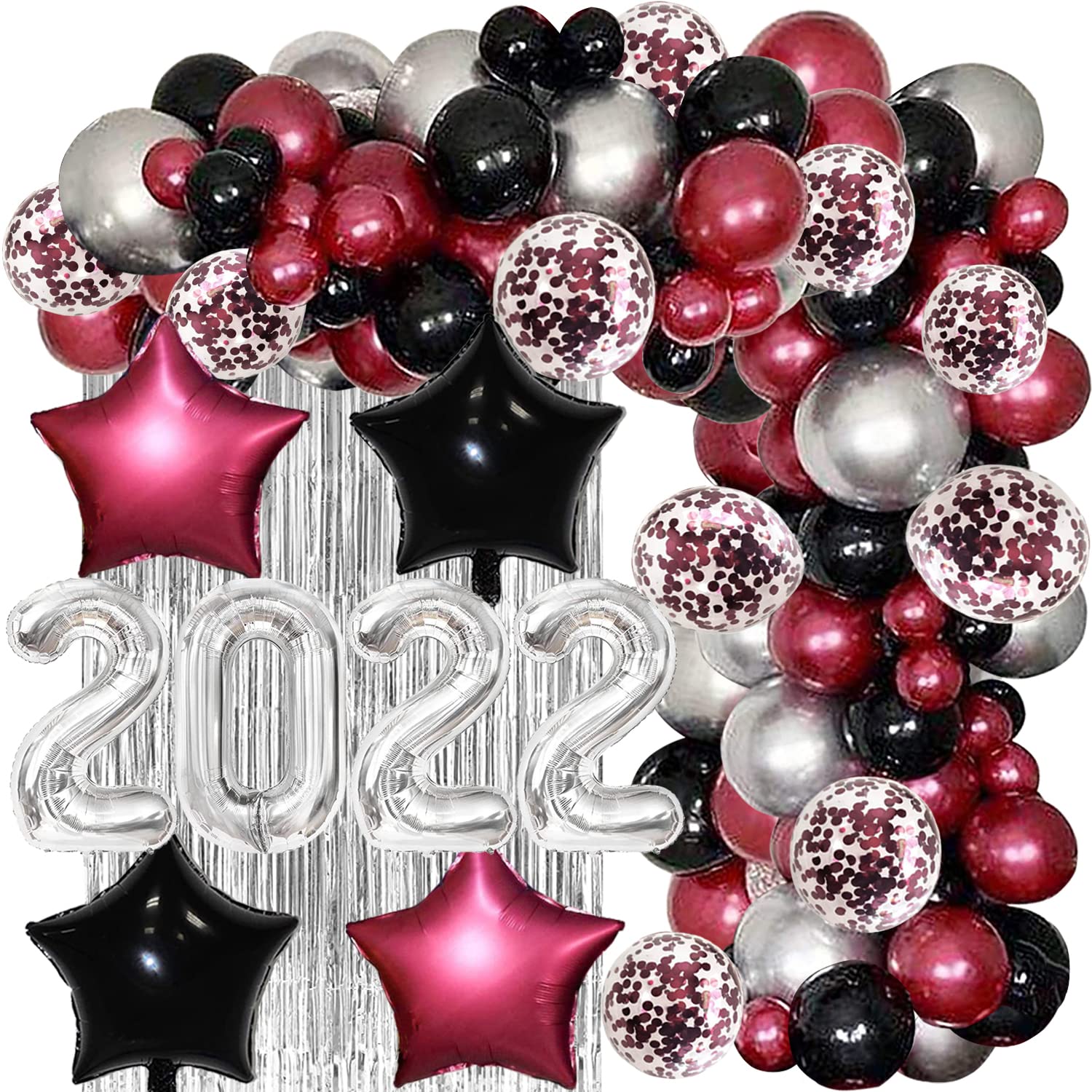Buy 2022 Graduation Balloon Garland Arch Kit, 104 Pcs Burdy Balloons ...