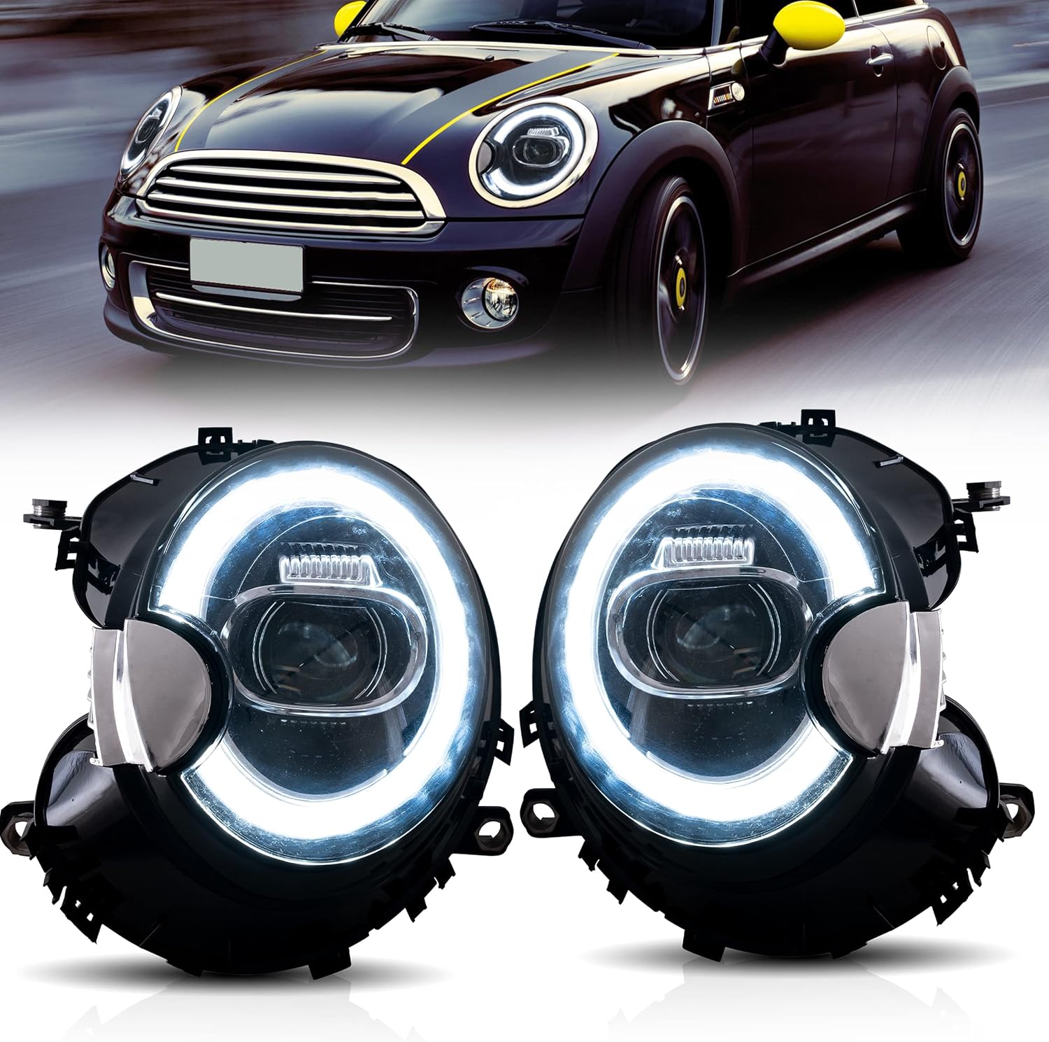 VLAND LED Headlights Fit for BMW Mini Cooper R56 R57 R58 R59 2007-2013 ...