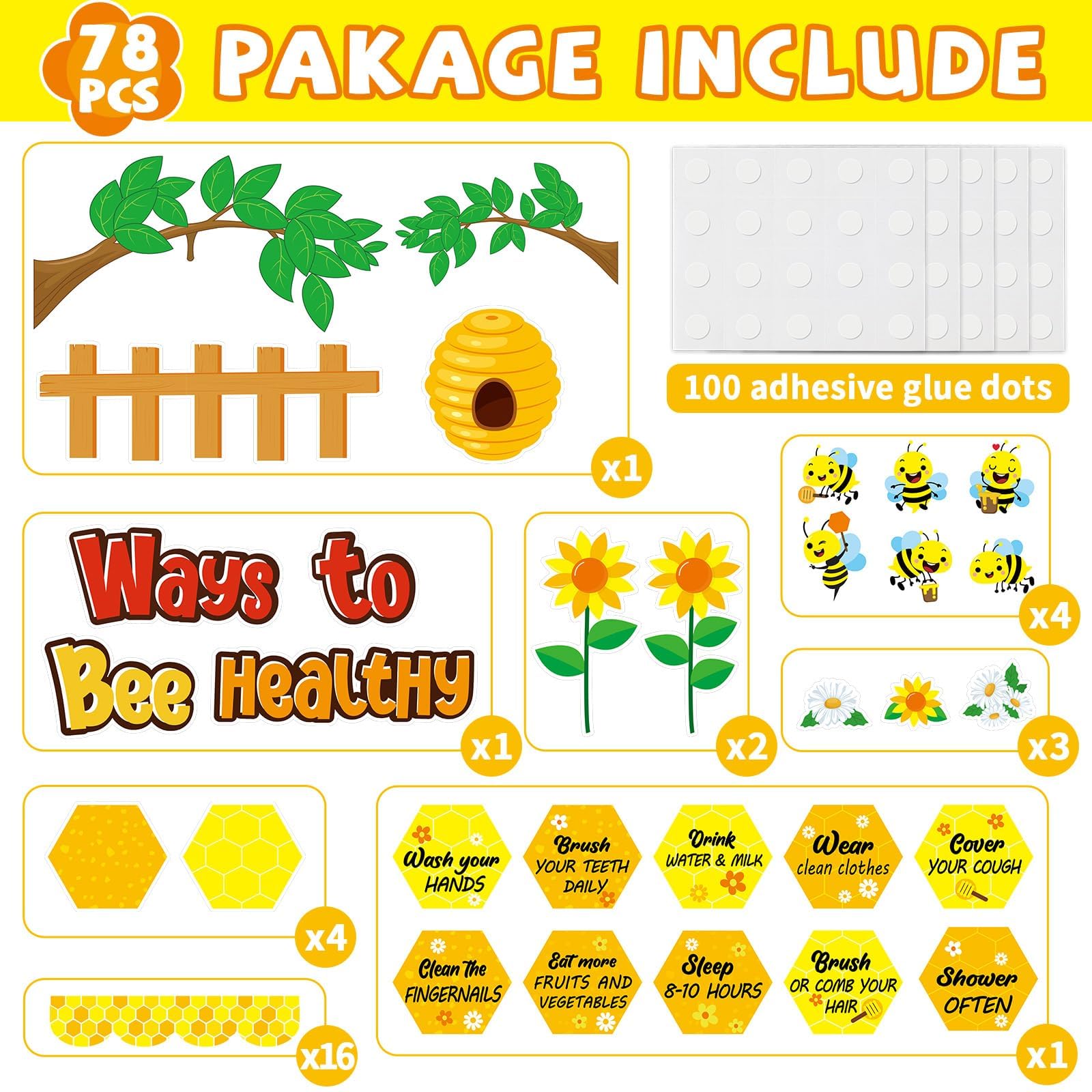 Snapklik.com : Ways To Bee Healthy Bulletin Board For Classroom ...