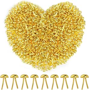 Umshlem 250pcs Paper Fasteners Brads Round Head Fasteners Brass Paper Fasteners for Craft Art ...