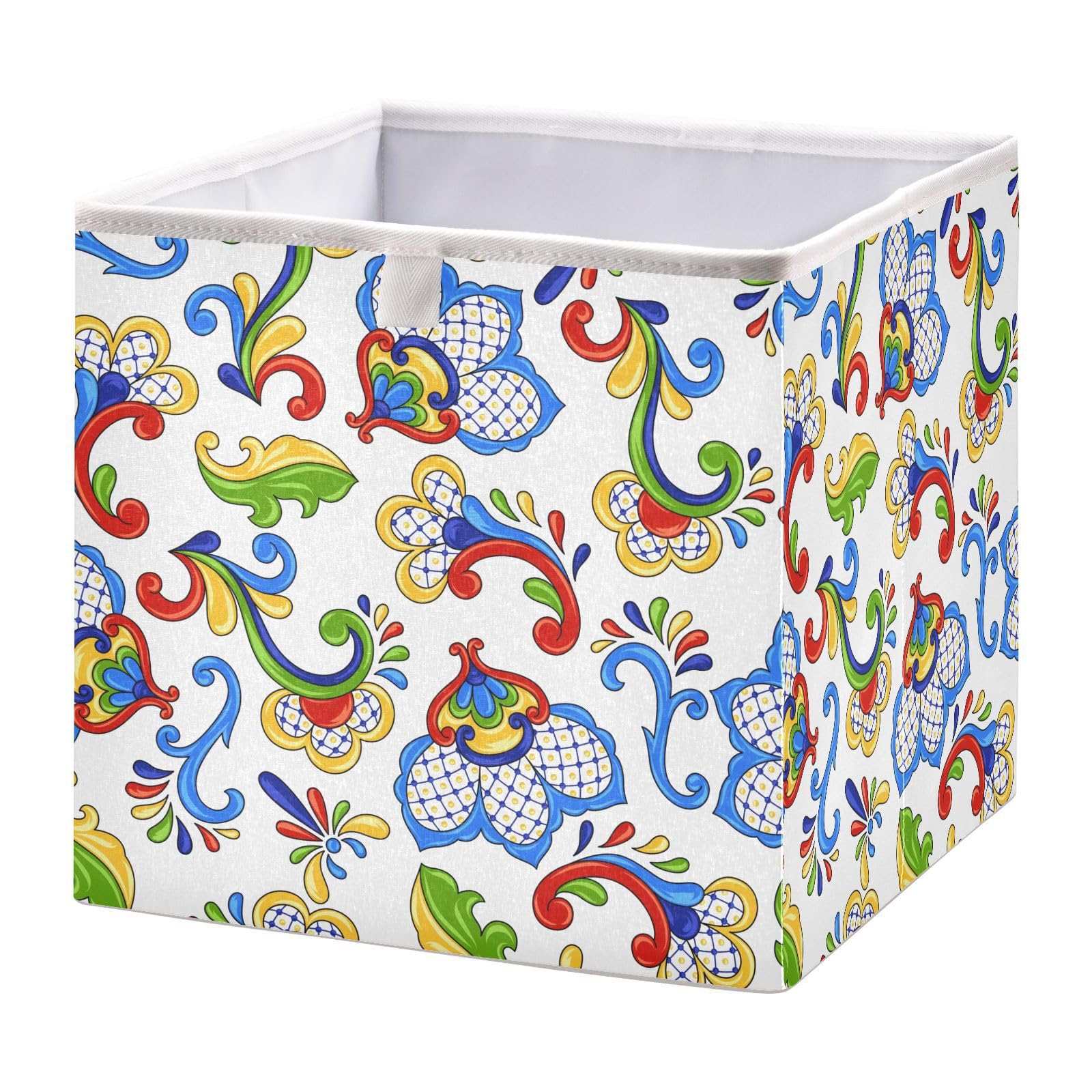 Mexican Floral Storage Bins Pattern