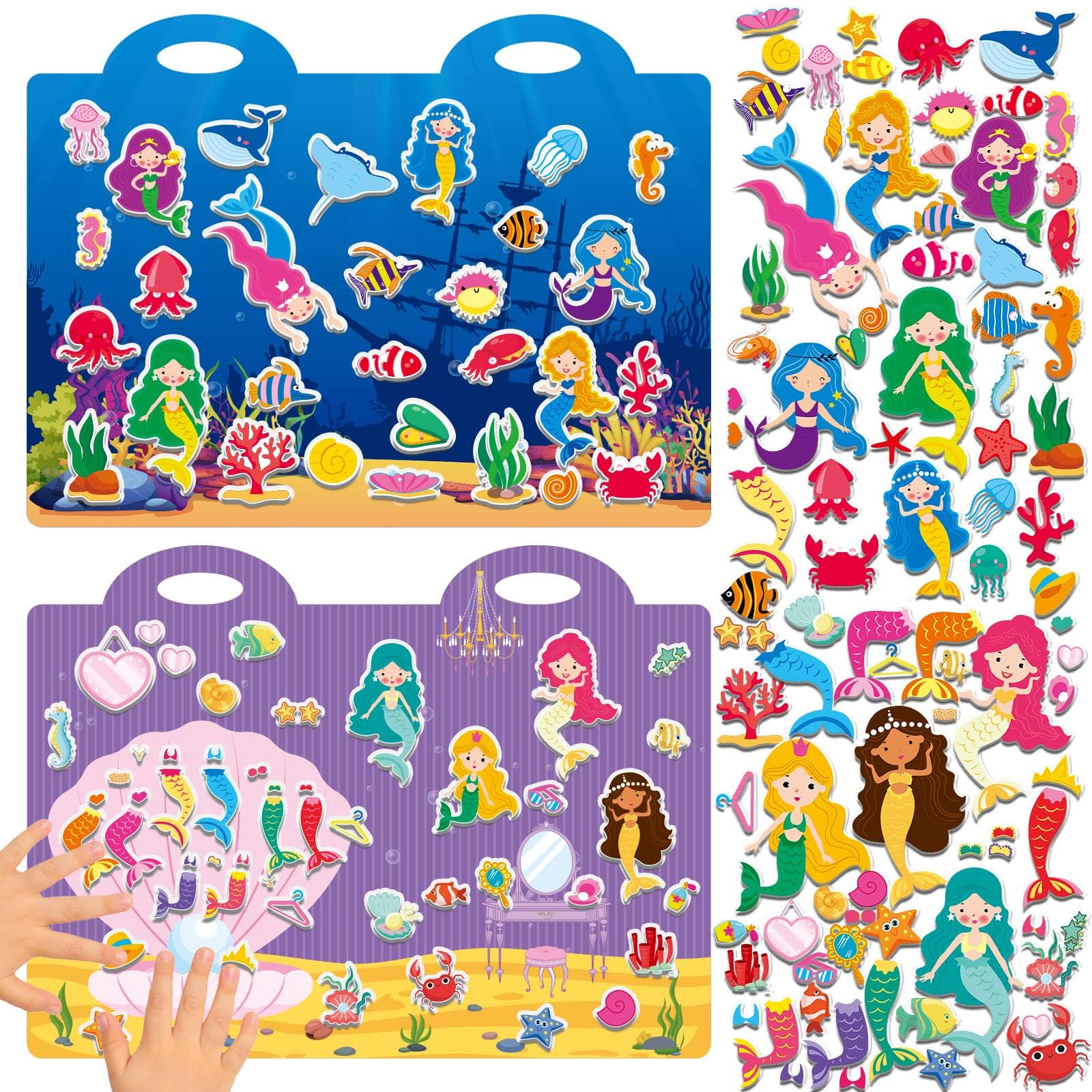 Snapklik.com : Mermaids 3D Puffy Sticker Activity Book 100 Reusable ...