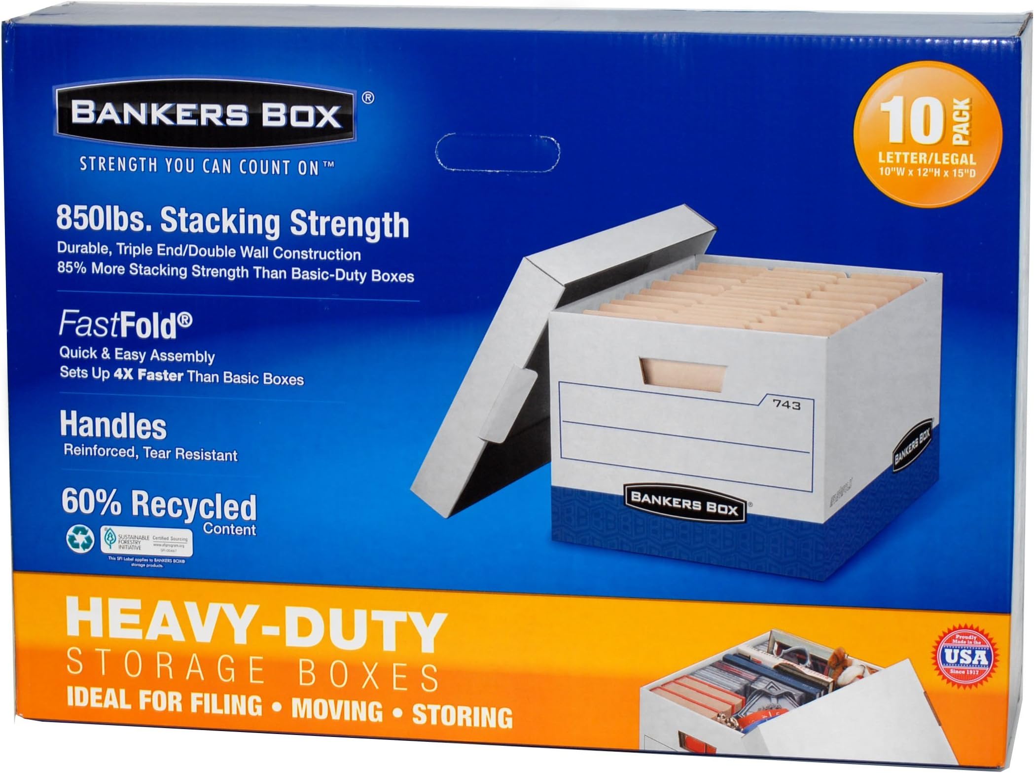 Bankers Box Heavy Duty File Boxes Letter/Legal, 10 Count : Amazon.ca ...