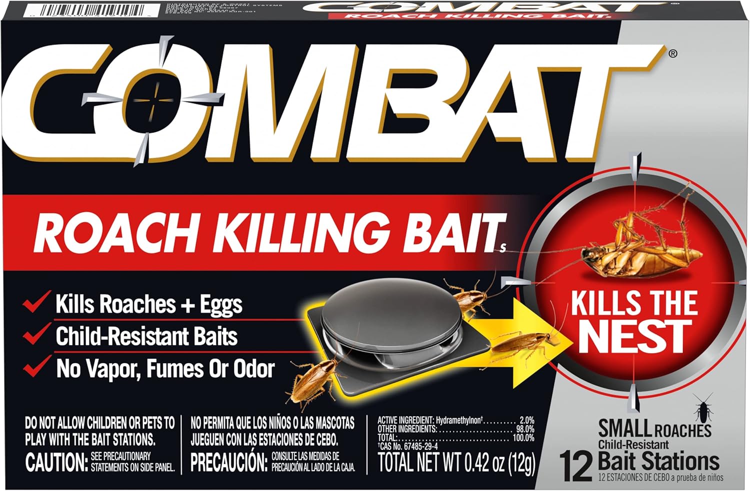 Amazon.com: Combat Roach Killing Bait Stations for Small Roaches, Kills ...