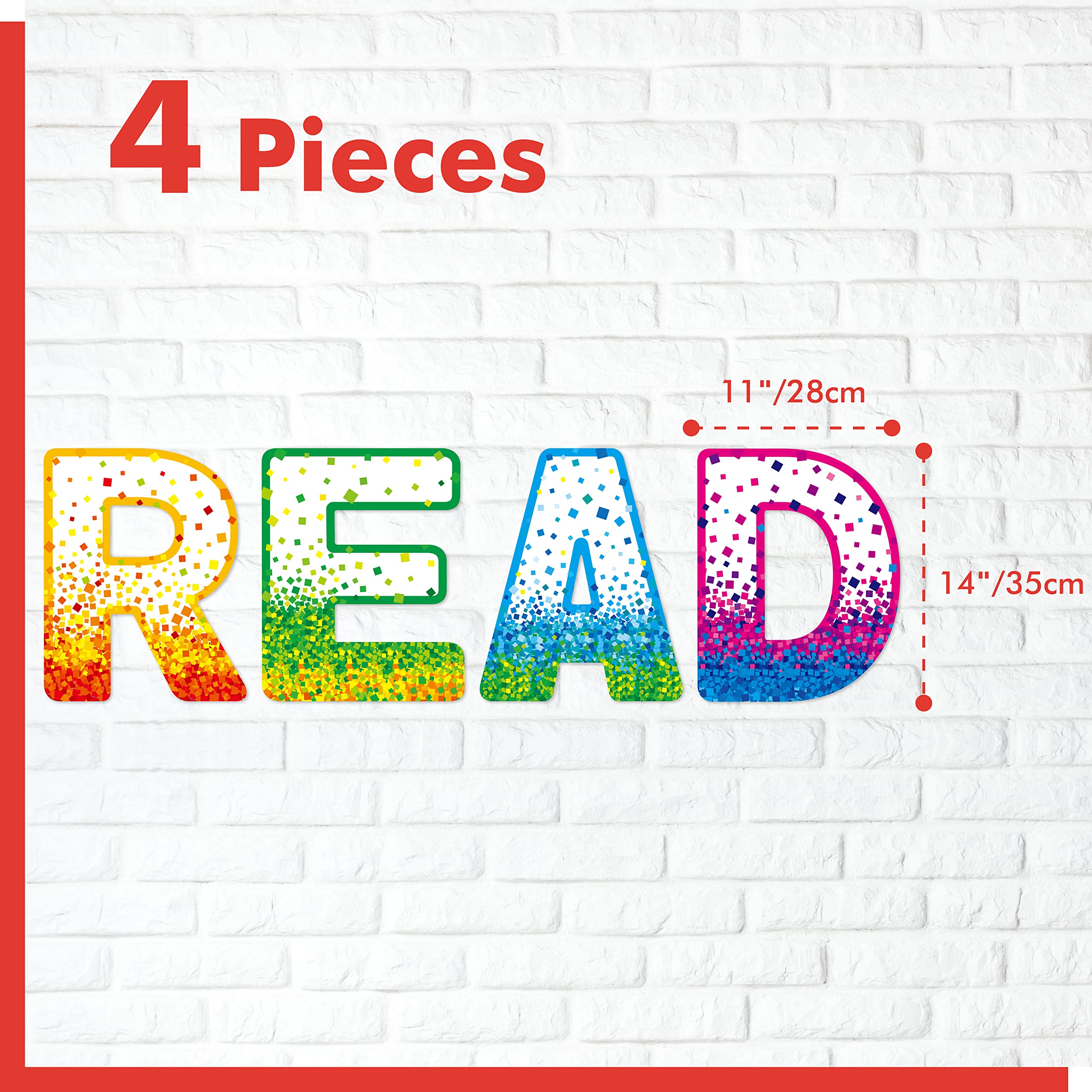 Snapklik.com : Classroom Decoration, 4 PCS Read Single Confetti Letter ...