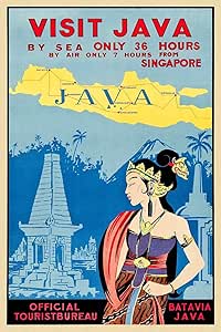 Amazon.com: Magnet 1930s “Visit Java” Vintage Style Asian Travel Magnet ...