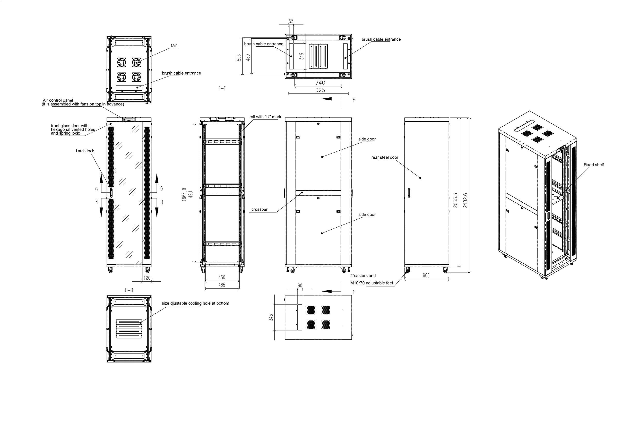 Sysracks 42U Server Rack Cabinet Enclosure Data Network Free Standing sysracks-42u-server-rack-cabinet-enclosure-data-network-free-standing