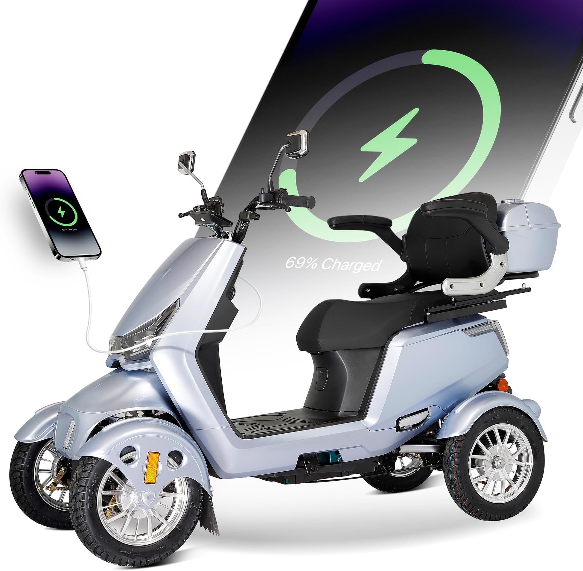 Amazon.com: CreekT Heavy Duty Mobility Scooter 500 lb Weight Capacity ...