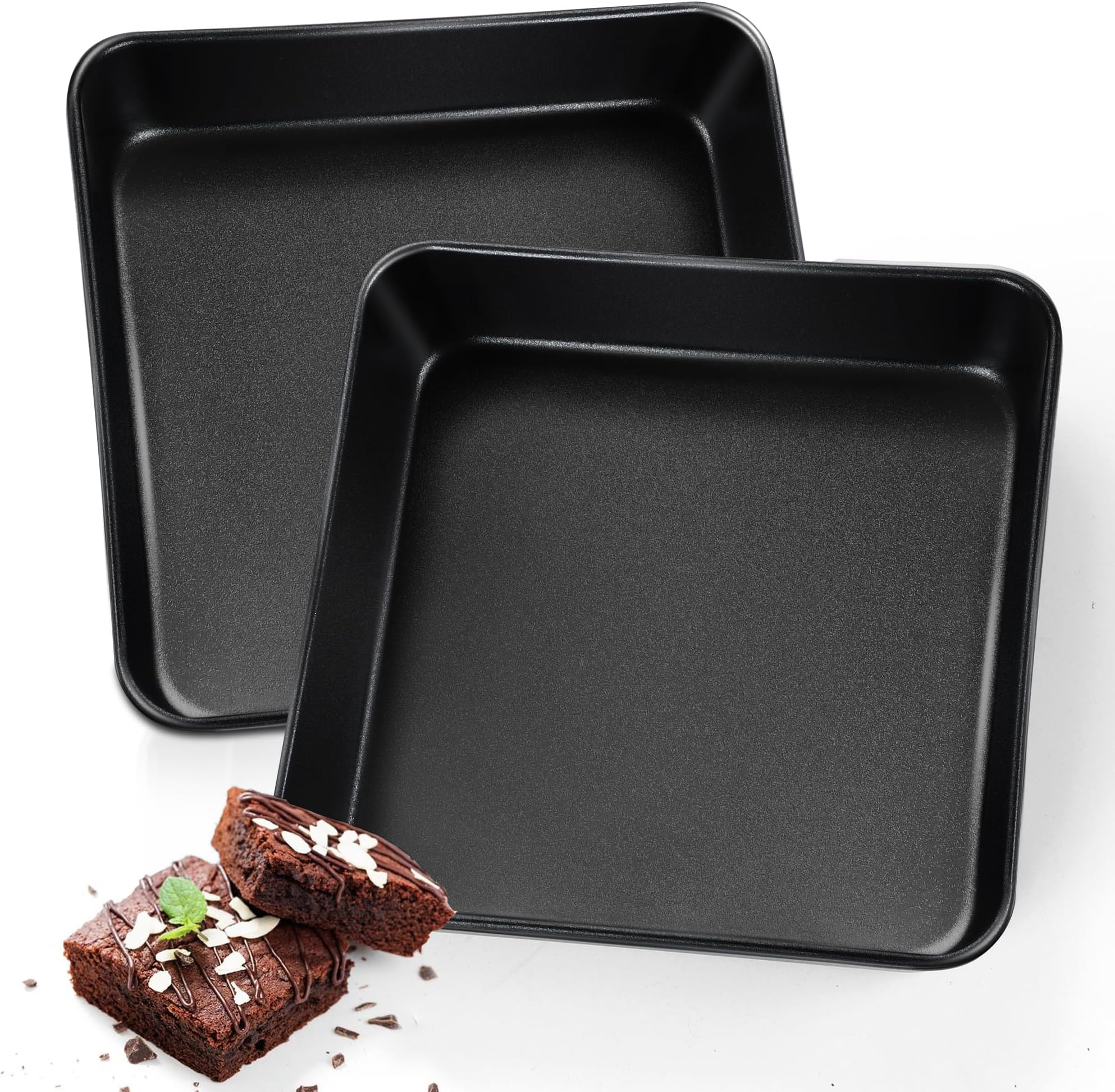 Herogo 8 Inch Square Cake Tin, Stainless Steel Baking Tin for Baking ...