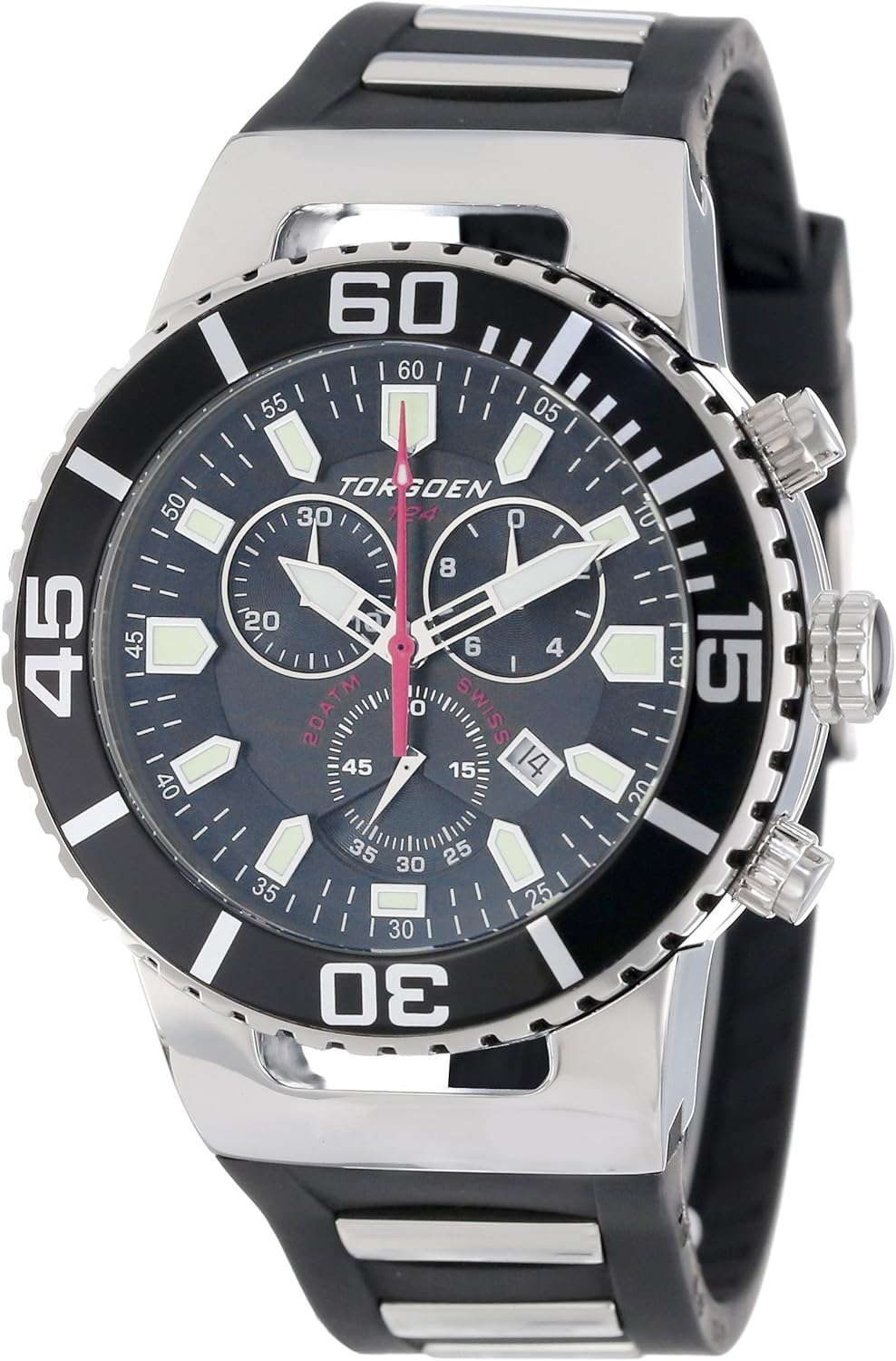 Torgoen Swiss Men's T24301 T24 Black 20 ATM Chronograph Dive Watch ...