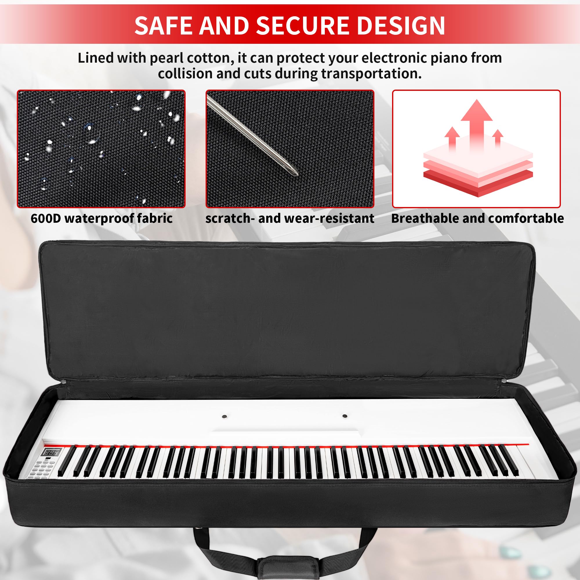 Snapklik.com : AKOZLIN 88-key Portable Keyboard Case Bag