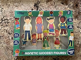 Amazon.com: VEBO 22pc Wooden Magnetic Figures Set of 8 (16 Double Sided ...