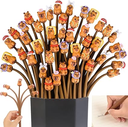 Amazon.com: LiYiQ 48 PCS Capybara Stress Relief Bobblehead Pens Fun ...