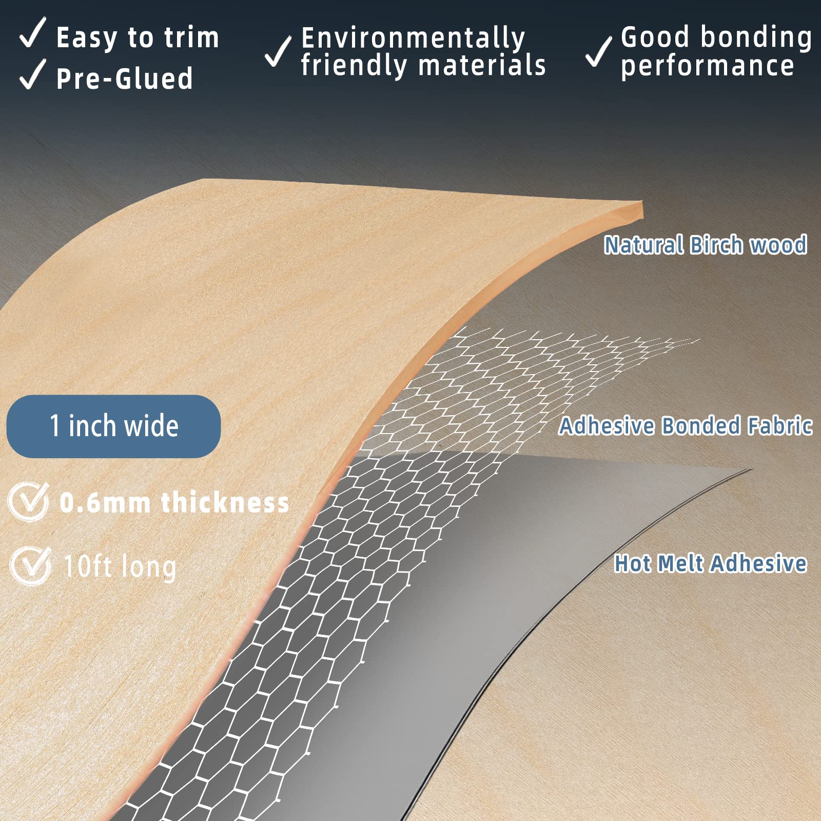 Snapklik.com : Birch Edge Banding, 1 Inch X 10ft Roll Of Veneer Edge ...