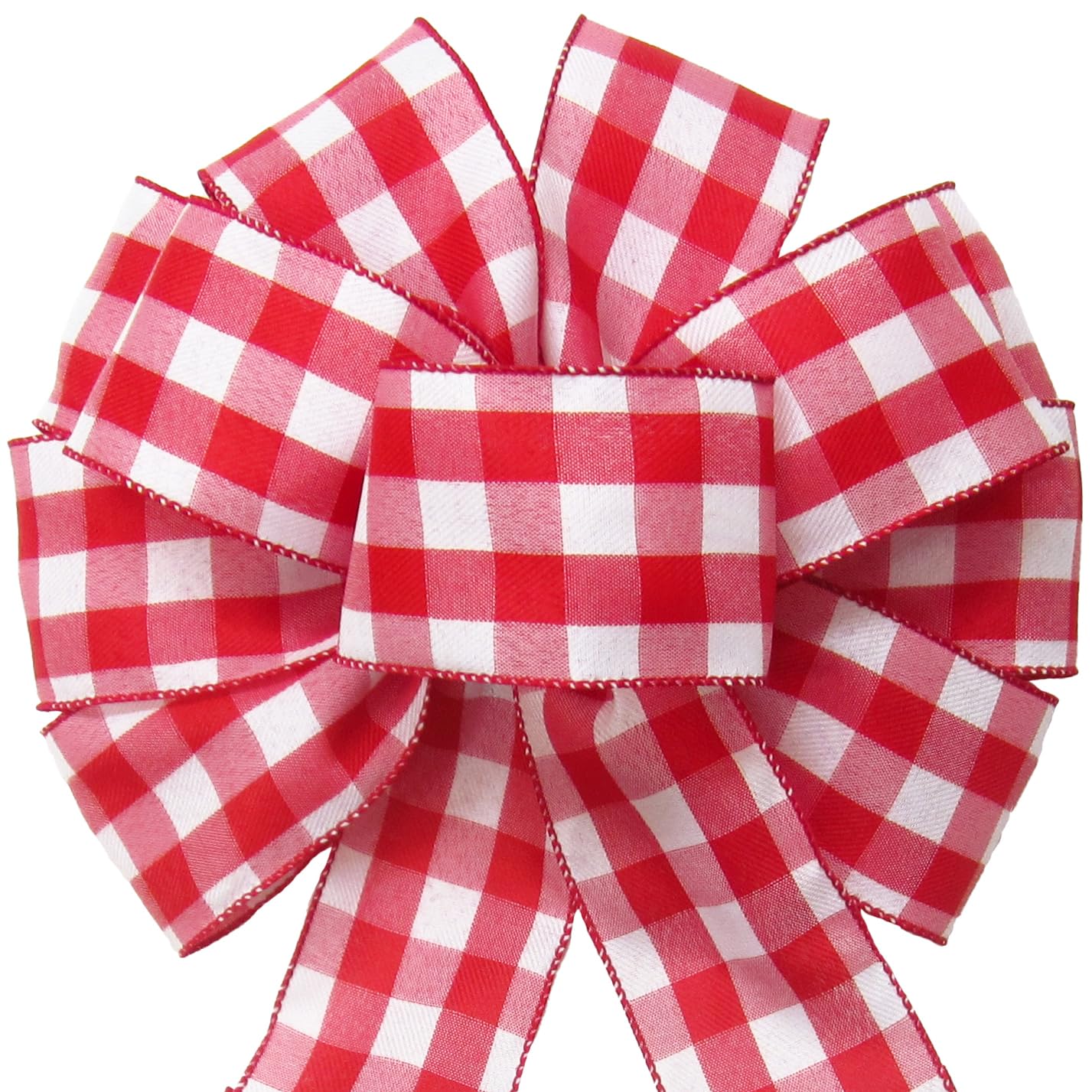 Amazon.com: 10" Buffalo Plaid Red and White Wreath Bows by Alpine ...