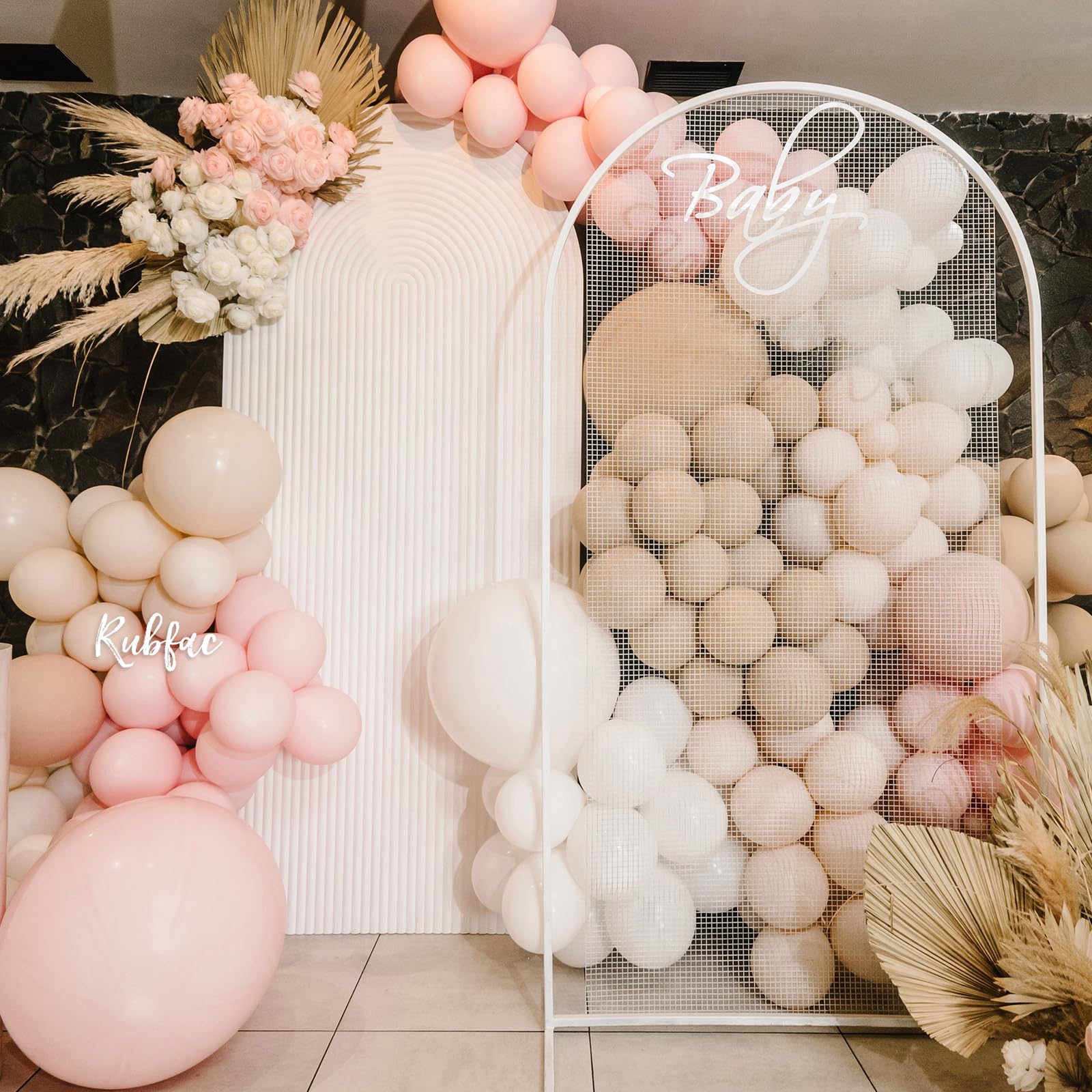 Snapklik.com : RUBFAC 55pcs Double Stuffed Beige Boho Balloons ...