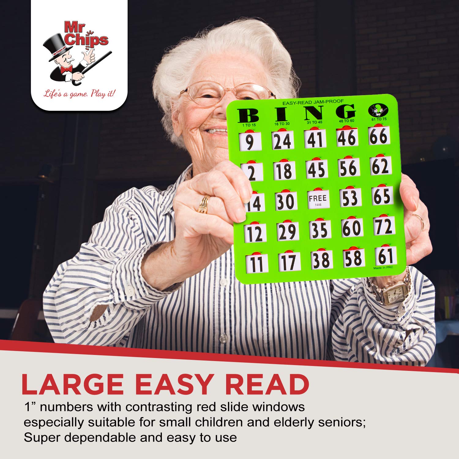 Jam Proof Easy Read Large Print Fingertip Slide Bingo Cards With Jam Proof Easy Read Large Print Fingertip Slide Bingo Cards With