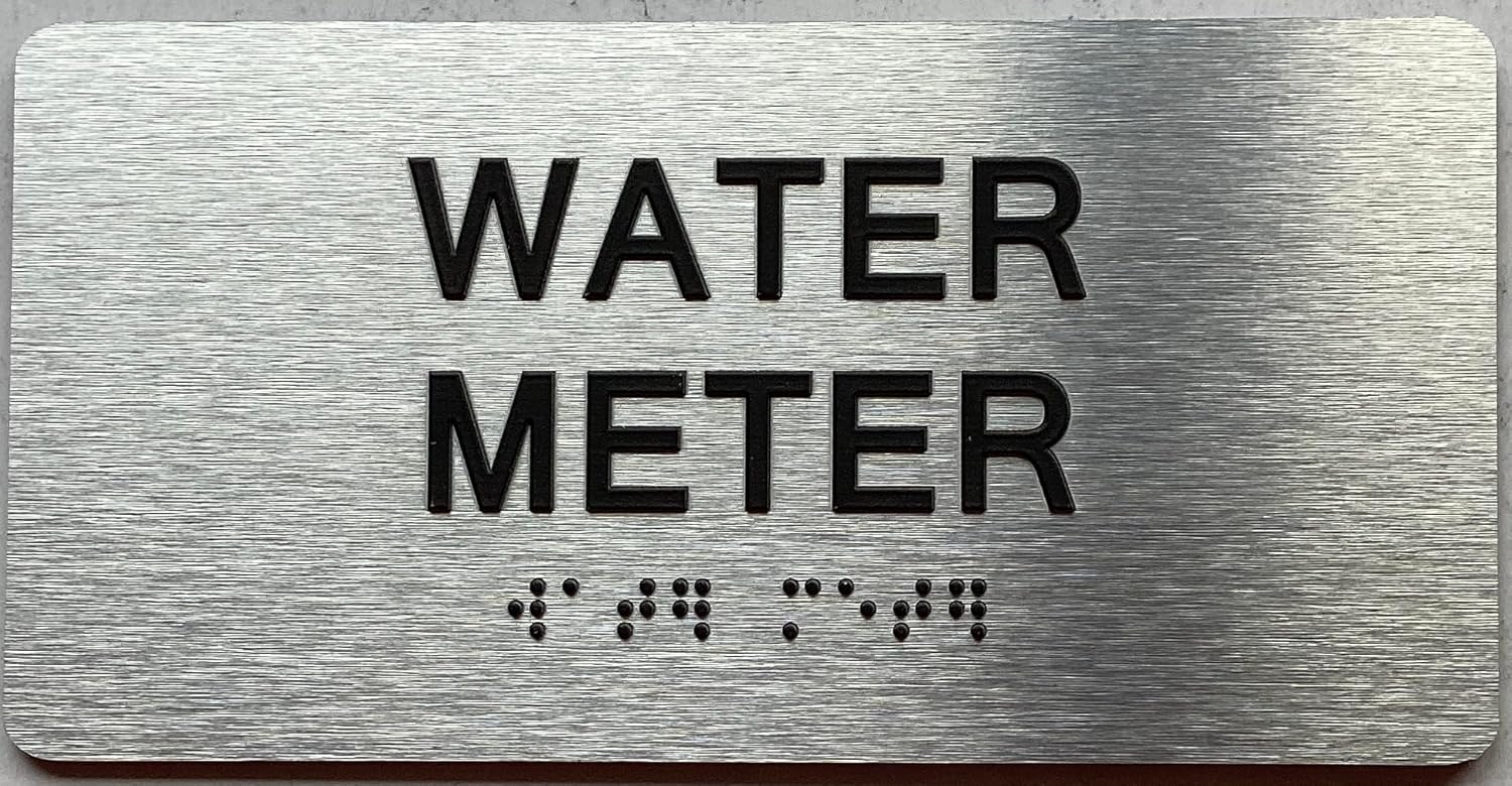 Amazon.com: WATER METER sign with Raised letters/Image & Grade 2 ...