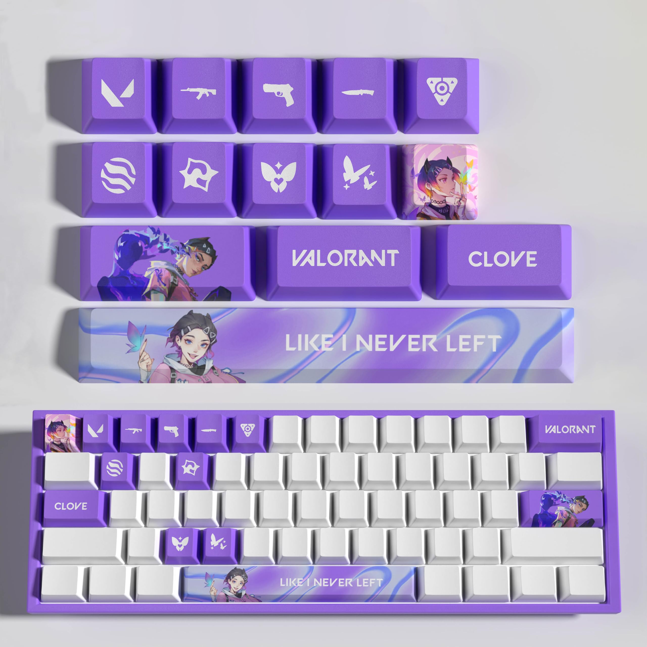 Buy Valorant Custom Keycaps OEM Profile 14keys PBT Dye Sub Keycap Set ...