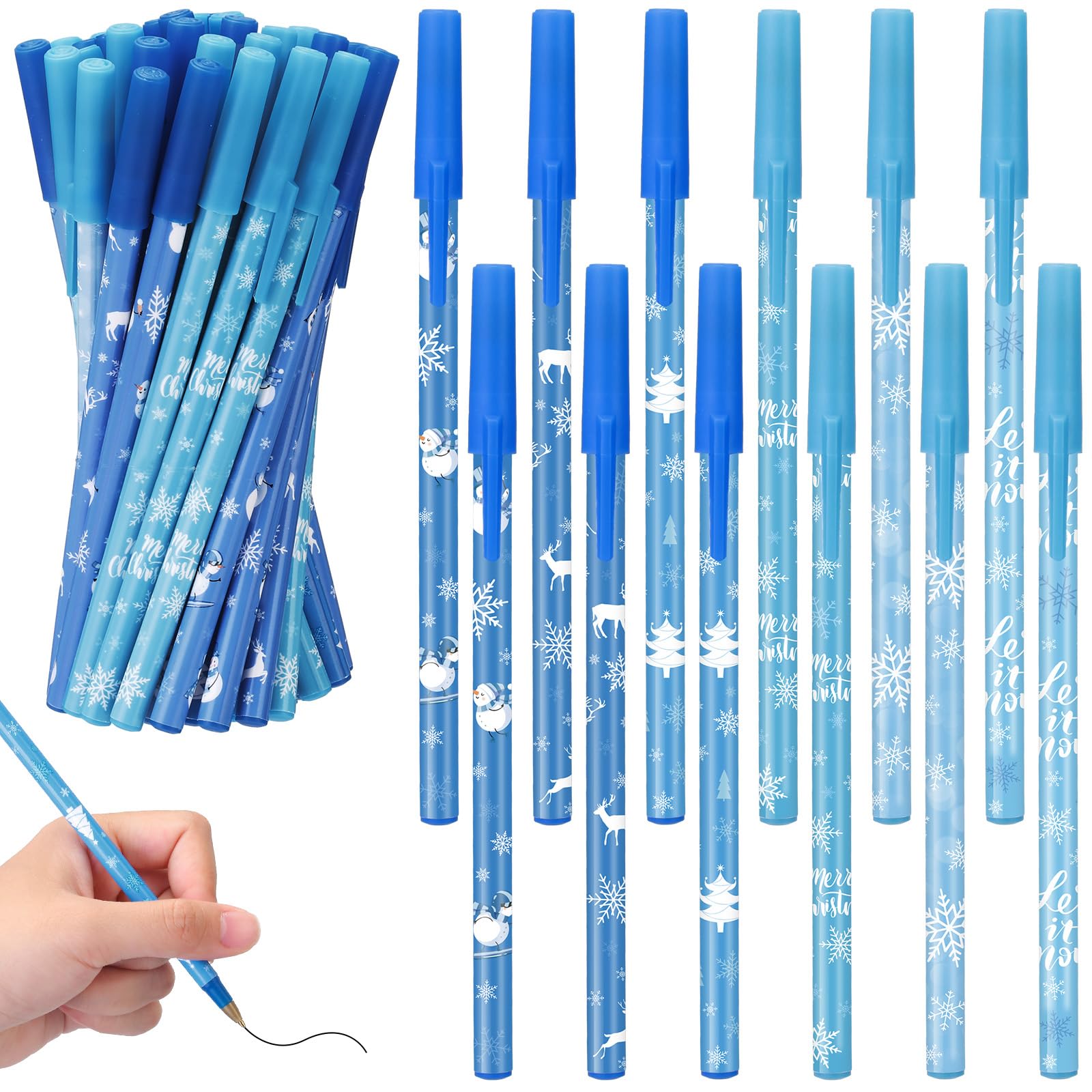Amazon.com : Cholemy Winter Pens Bulk Christmas Snowflakes Ballpoint ...