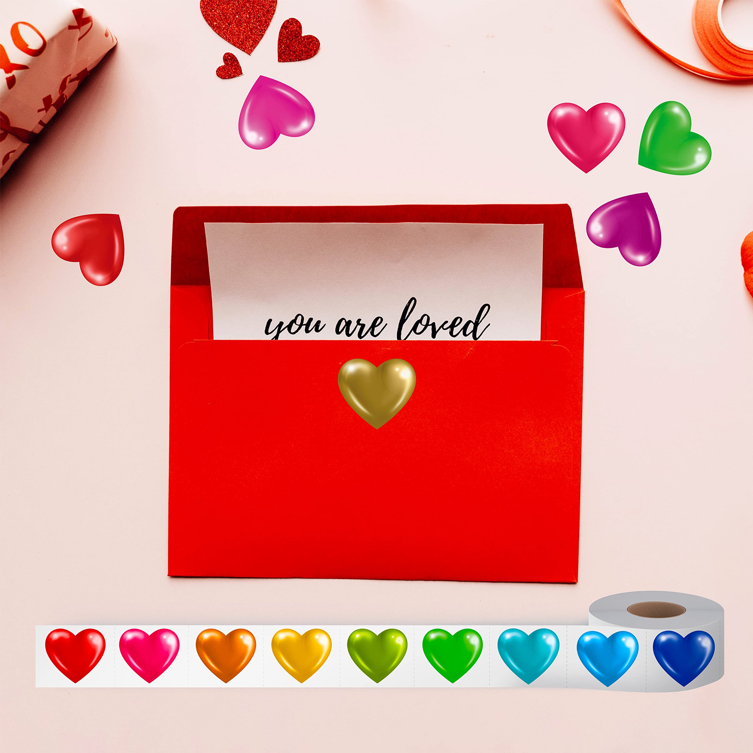 Snapklik.com : 1200 PCS Heart-Shaped Sticker, 12 Colors Self-Adhesive ...