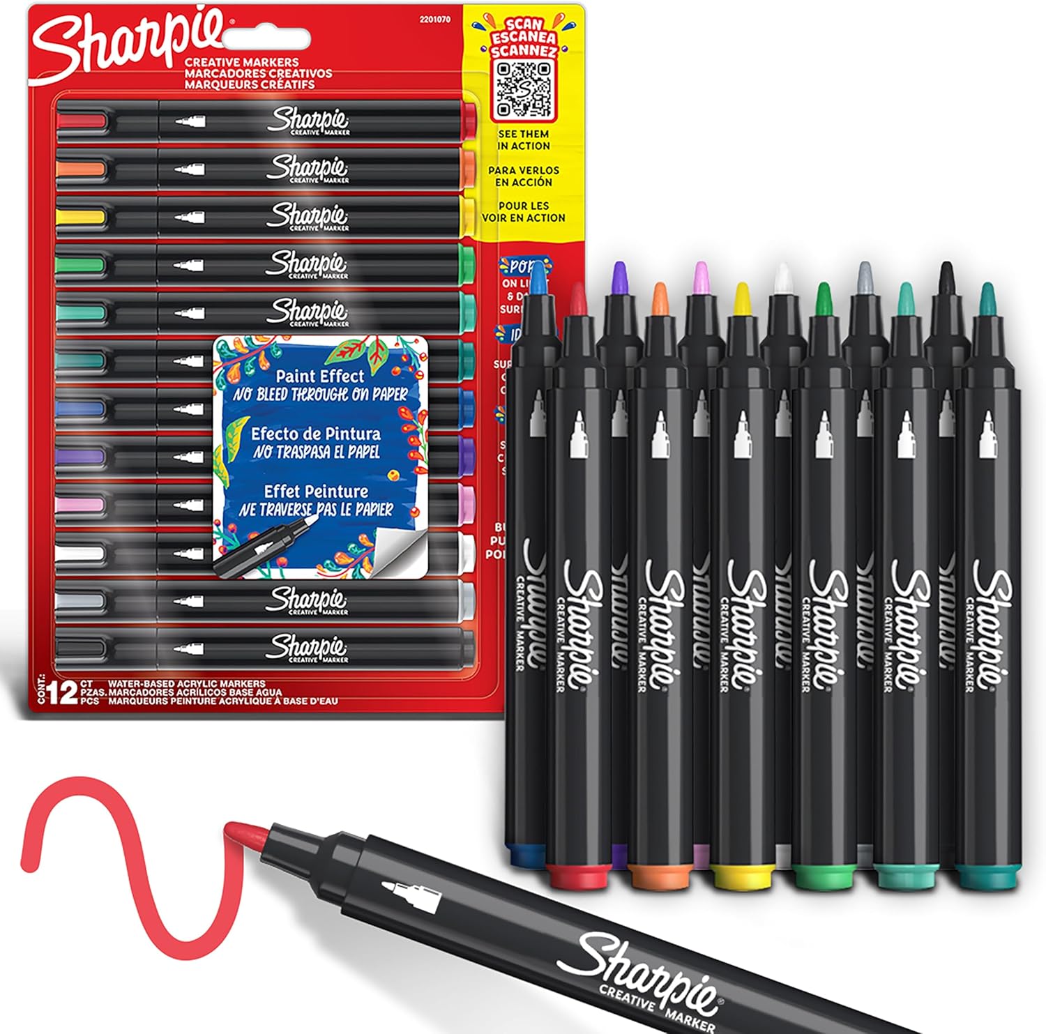 Sharpie Creative Marker Acrylic Paint Pens | Bullet Tip, Water-Based ...