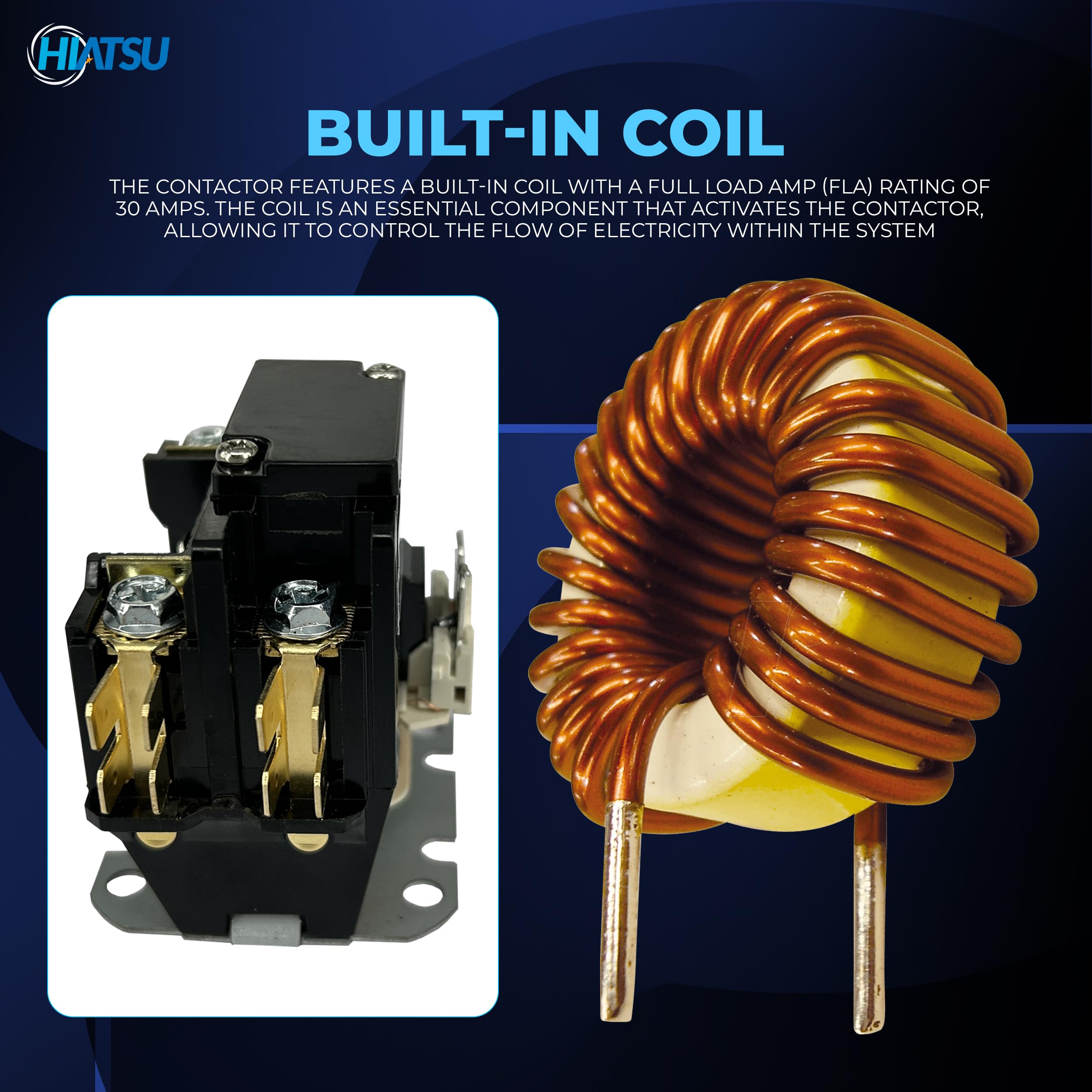 Snapklik.com : HVAC Motor Contactor 1 Pole FLA 30 Amp Coil 24VAC Air ...