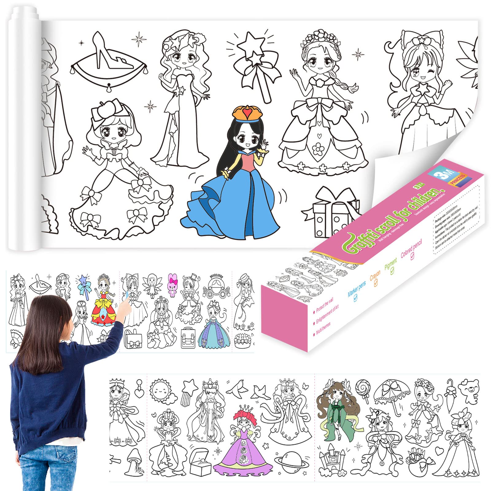 ZOCONE Drawing Paper Roll for Children 120”x11.8” Children’s Drawing ...