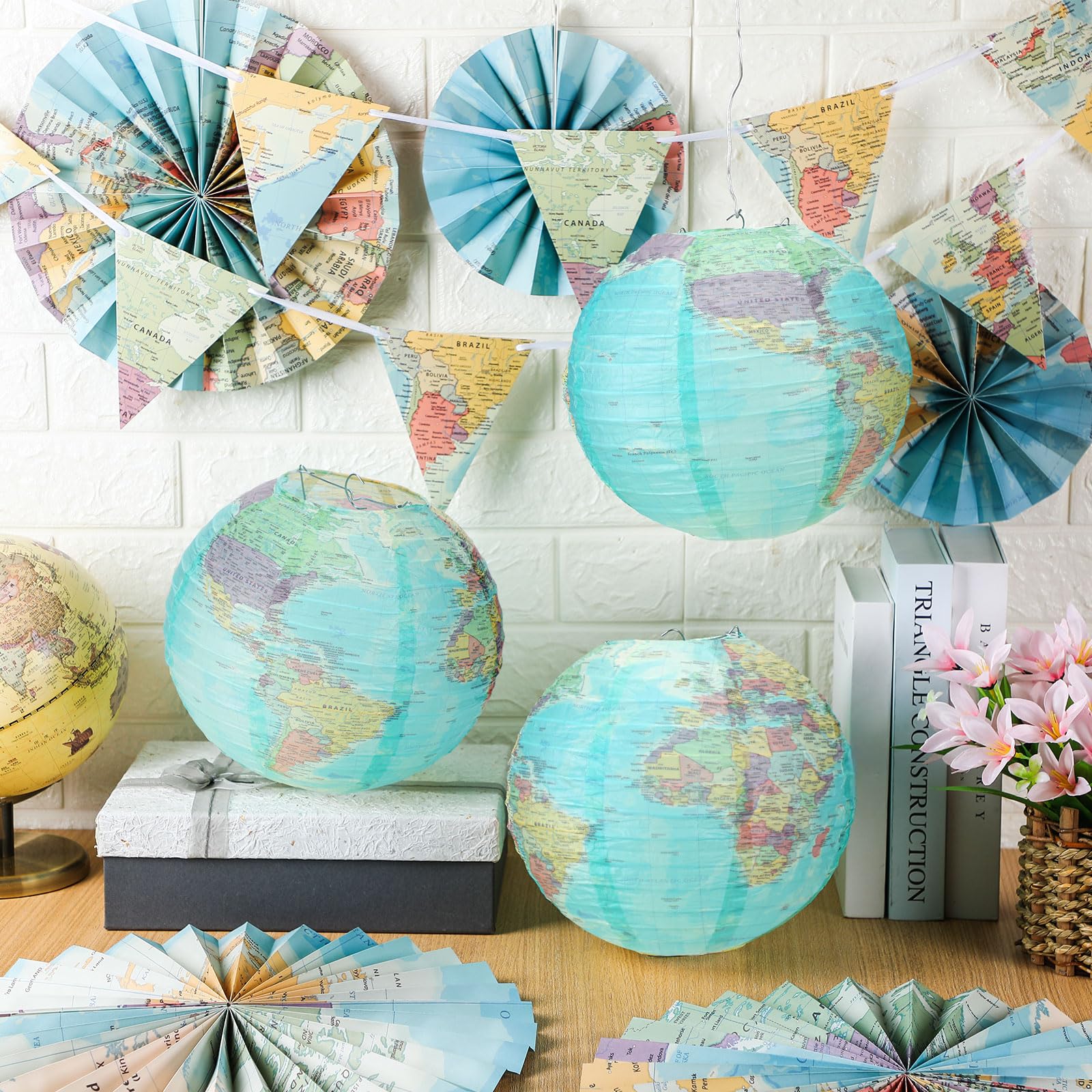 Snapklik.com : 19 Pcs World Map Classroom Decorations Travel Themed ...