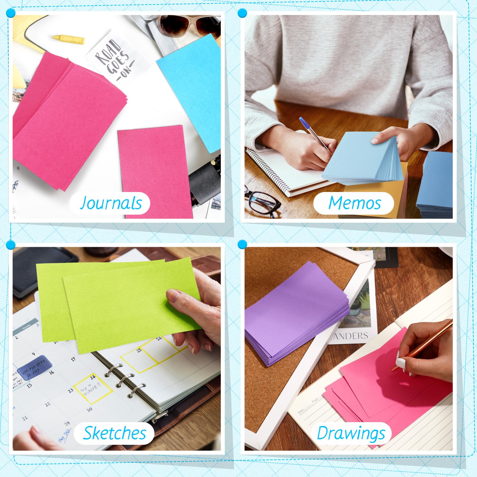Snapklik.com : Ctosree 1440 Pcs Colored Index Card Blank Index Note ...
