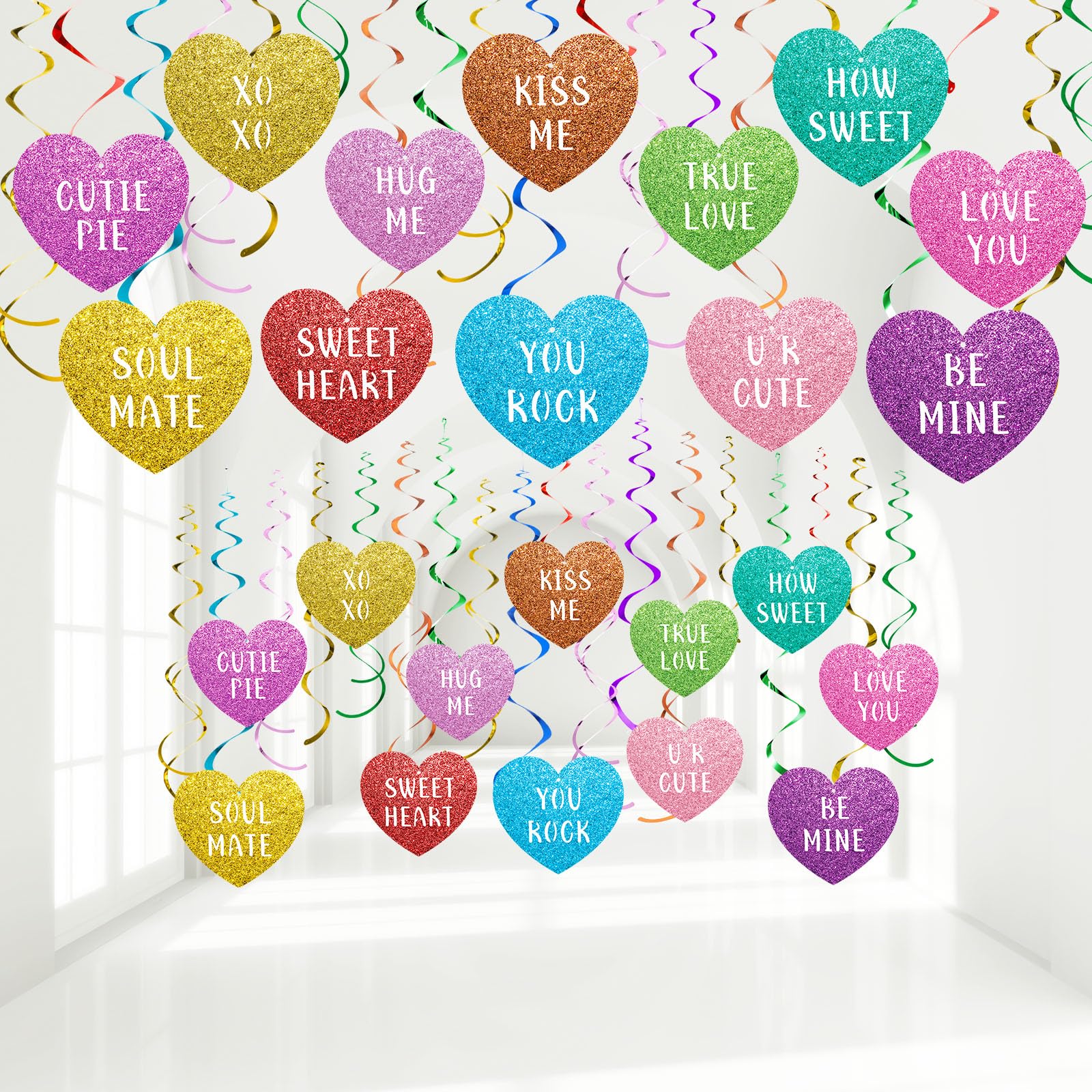 Amazon.com: Faccito 30 Pcs Valentine's Day Hanging Decorations ...