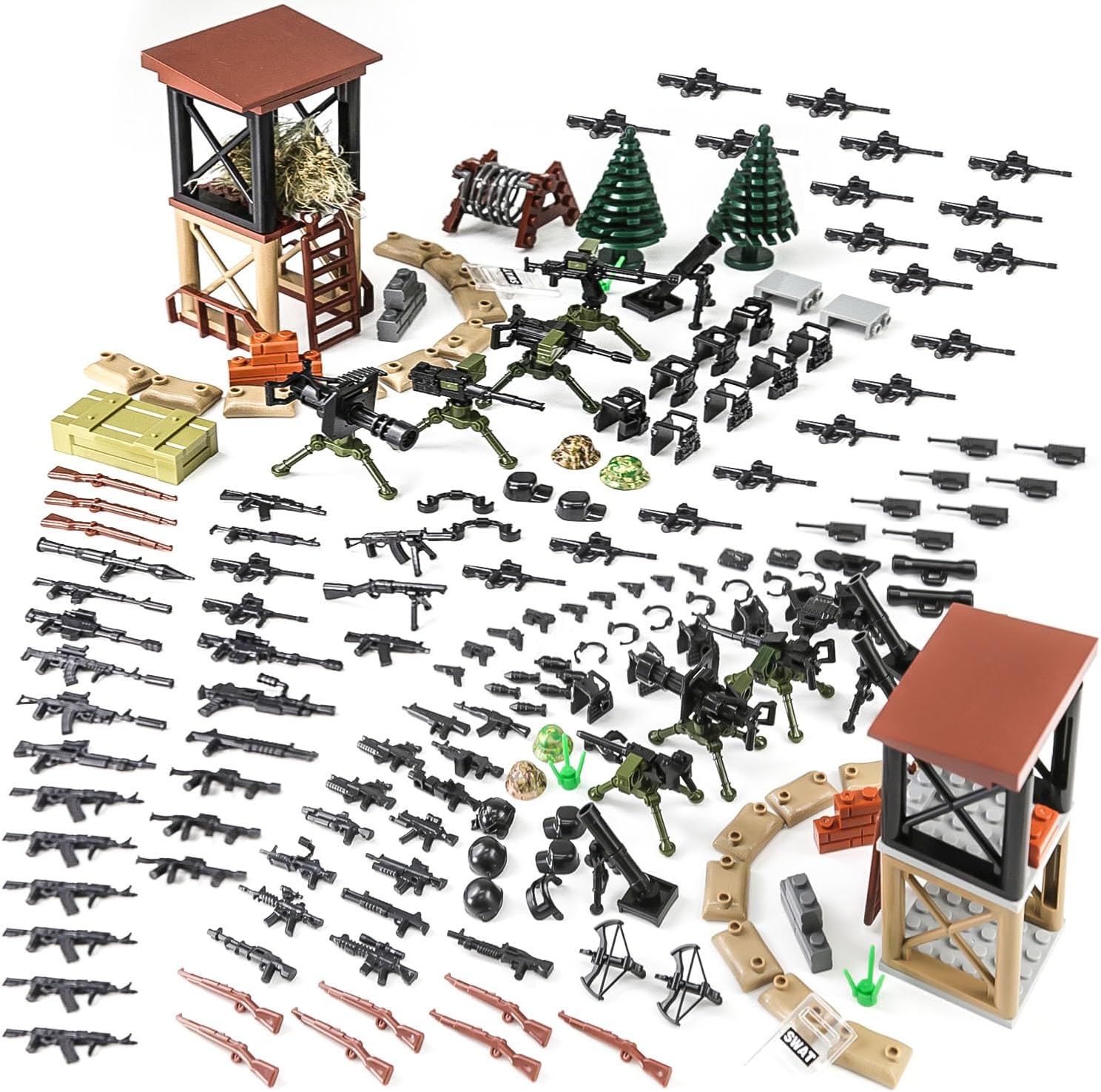 BrickBounty 215 pcs Weapons Toys Machine-Guns-Rifles Compatible with ...