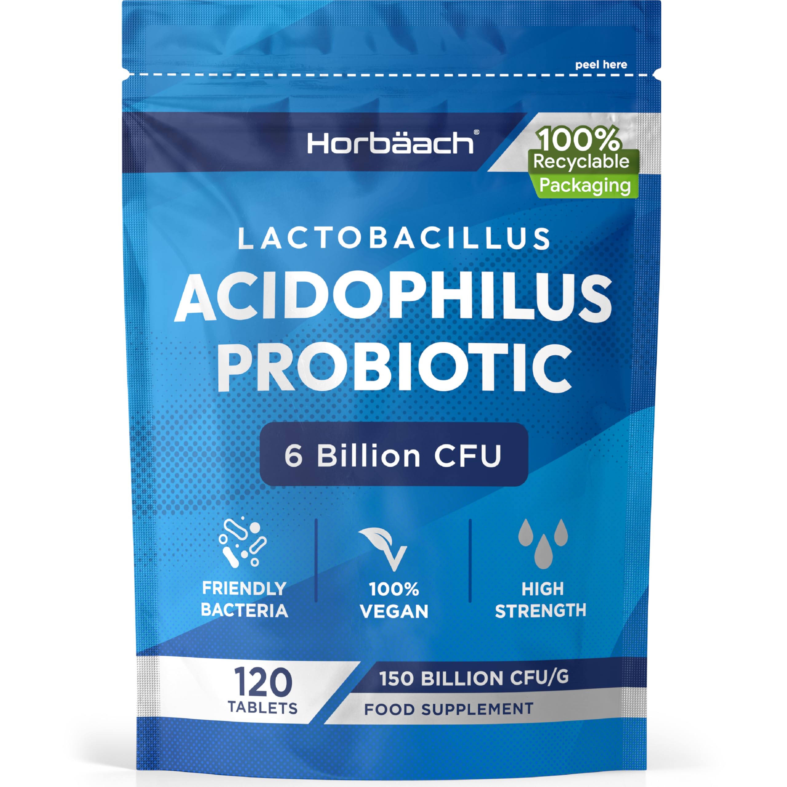 Acidophilus Probiotic Tablets | 6 Billion CFU | Lactobacillus ...