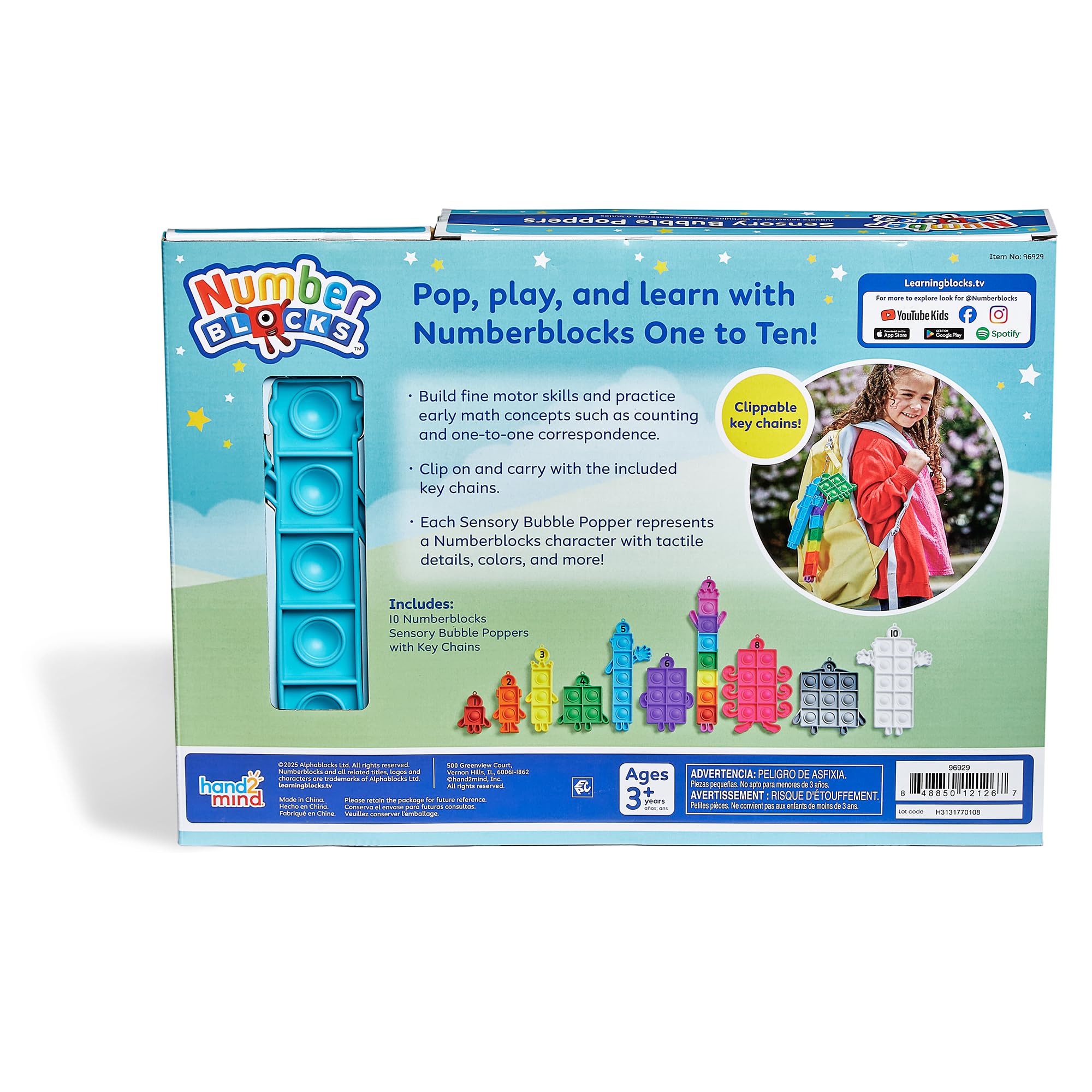 Snapklik.com : Hand2mind Numberblocks Sensory Bubble Poppers, Push Pop ...
