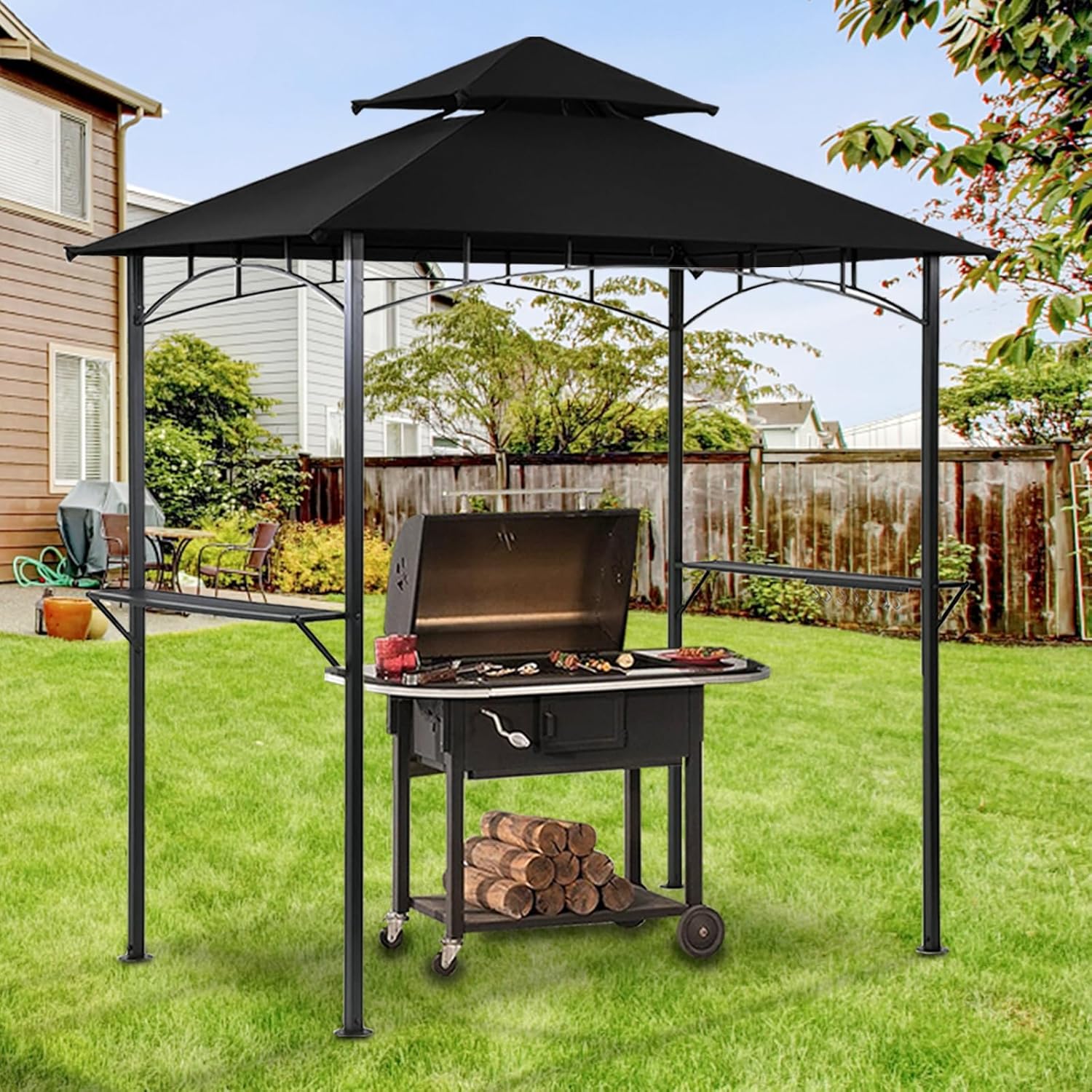 Amazon.com : Generic Outdoor Double Tiered Grill Gazebo BBQ Patio ...