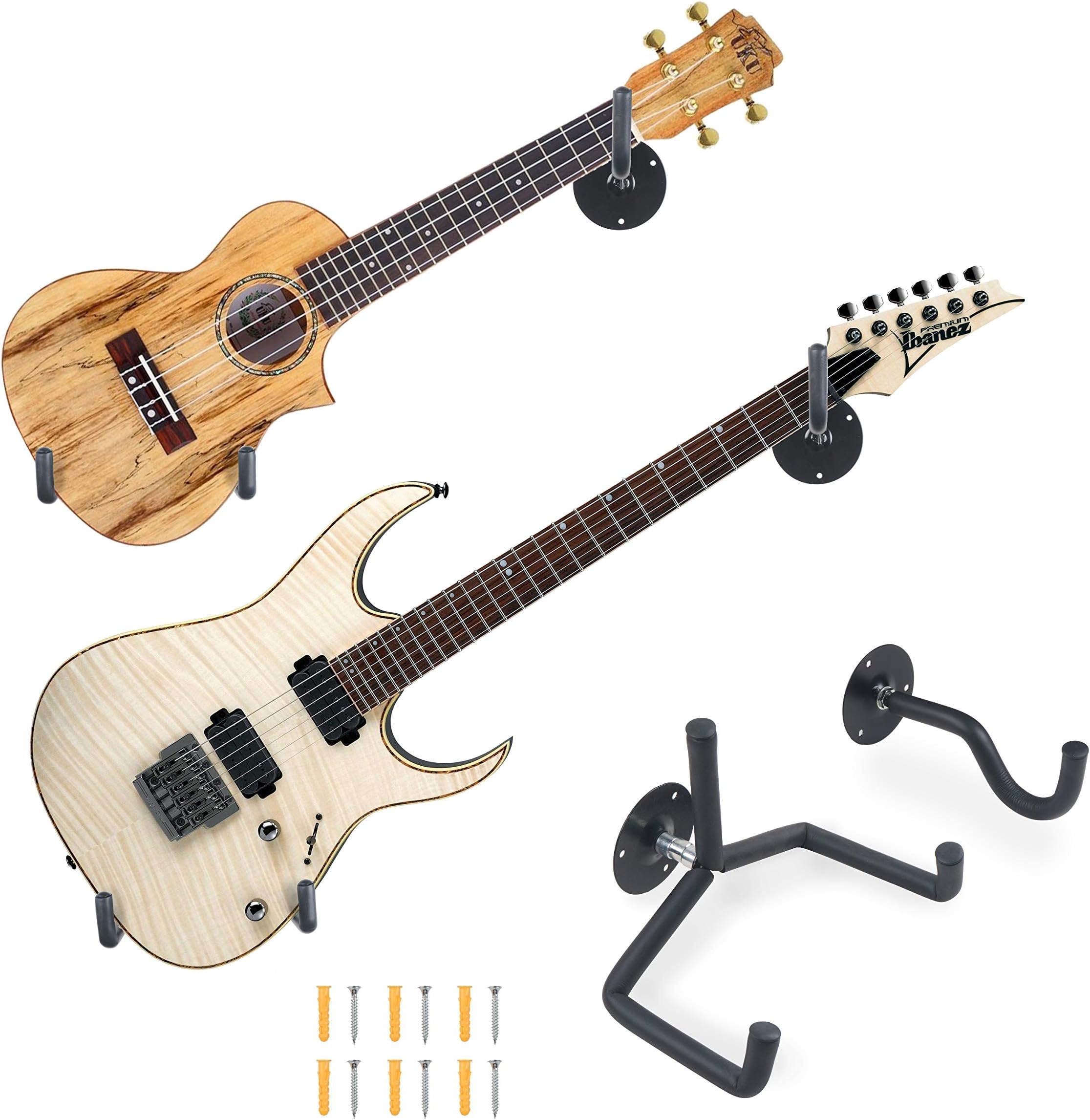 Amazon.com: WESOLO Electric Guitar Wall Hanger Ukulele Wall Mount ...