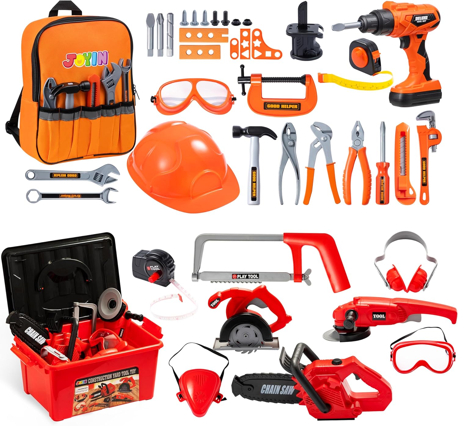 Amazon.com: JOYIN 37PCS Kids Tool Set, Pretend Play Toddler Tool Toys ...